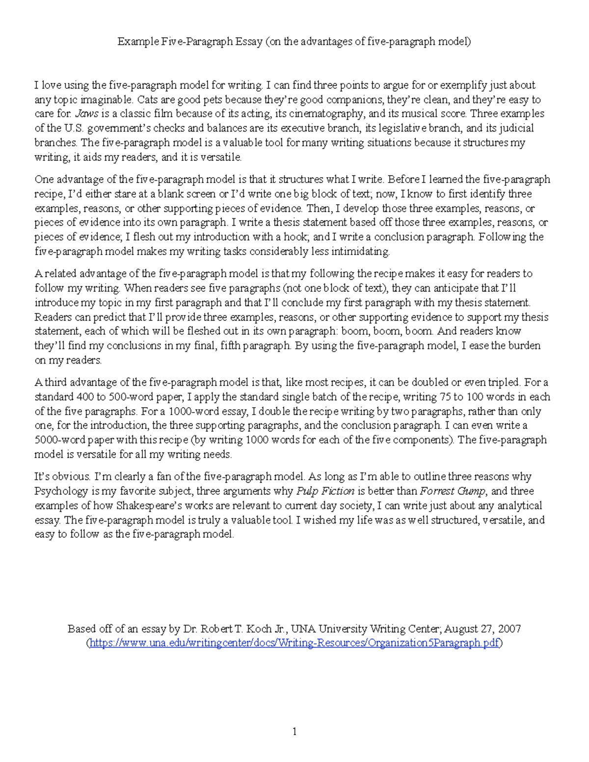 PSY-225 Five Paragraph Theme Examples - Example Five-Paragraph Essay ...