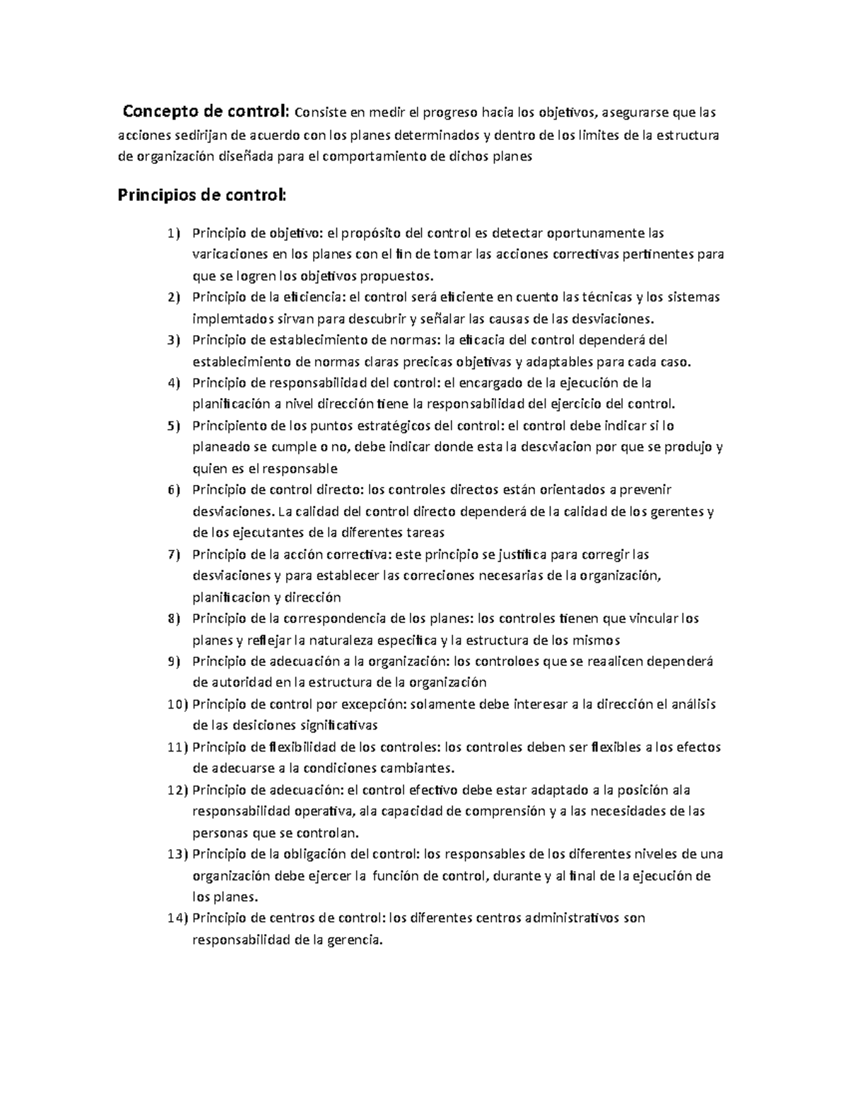 Unidad 6 Control - Concepto de control: Consiste en medir el progreso ...