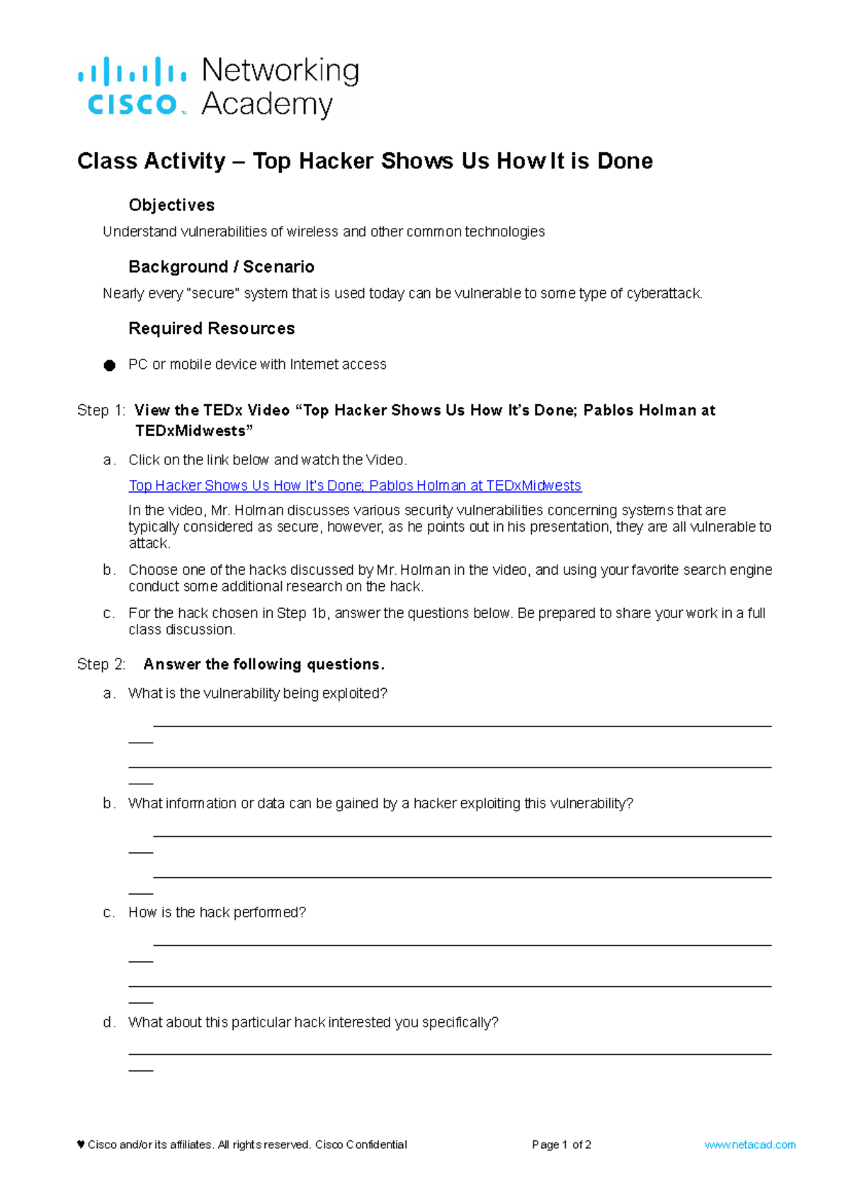 1.0.1.2 Class Activity - Top Hacker Shows Us How It is Done - Class ...