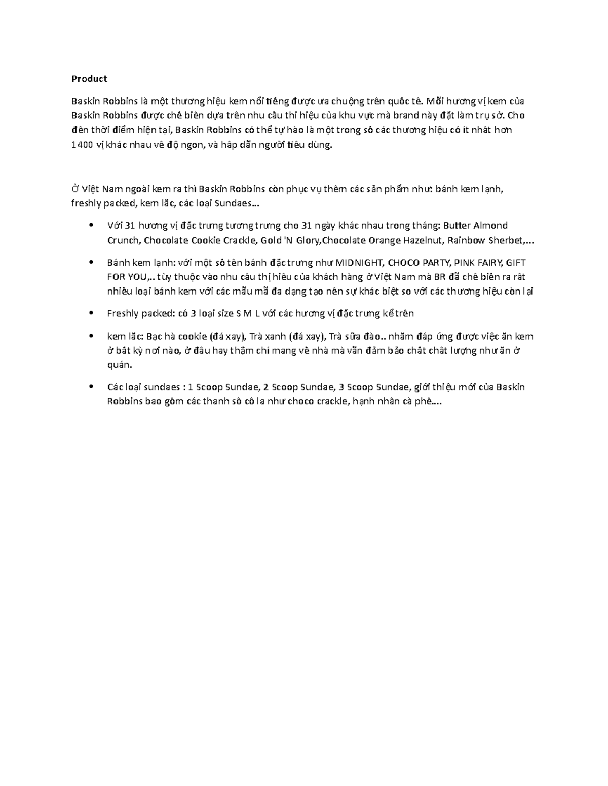 BR's Product - Product Baskin Robbins là m t th ng hi u kem n i tếếng đ c a chu ng trến quốếc ...