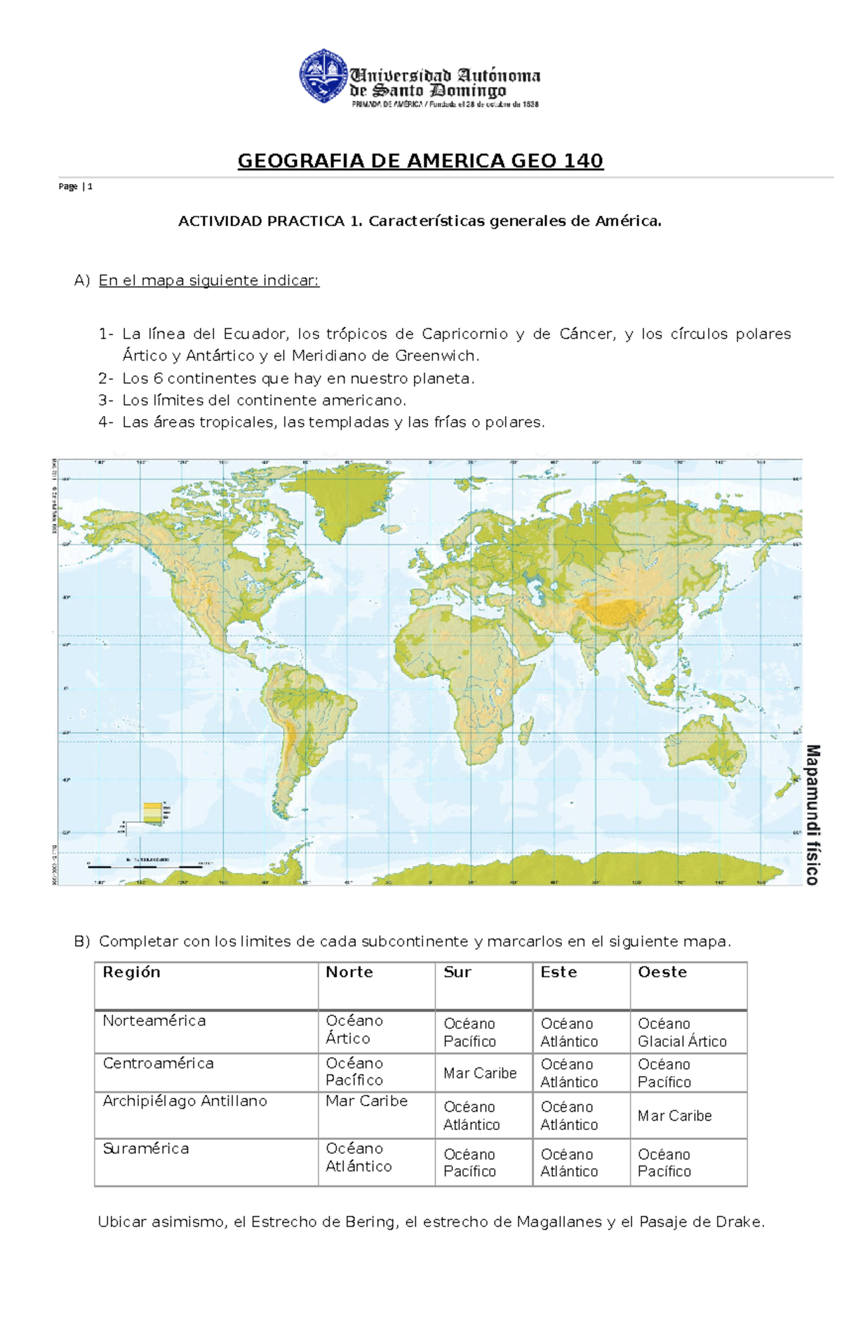TP 1 Geografia DE America actualizado - GEOGRAFIA DE AMERICA GEO 140 ...