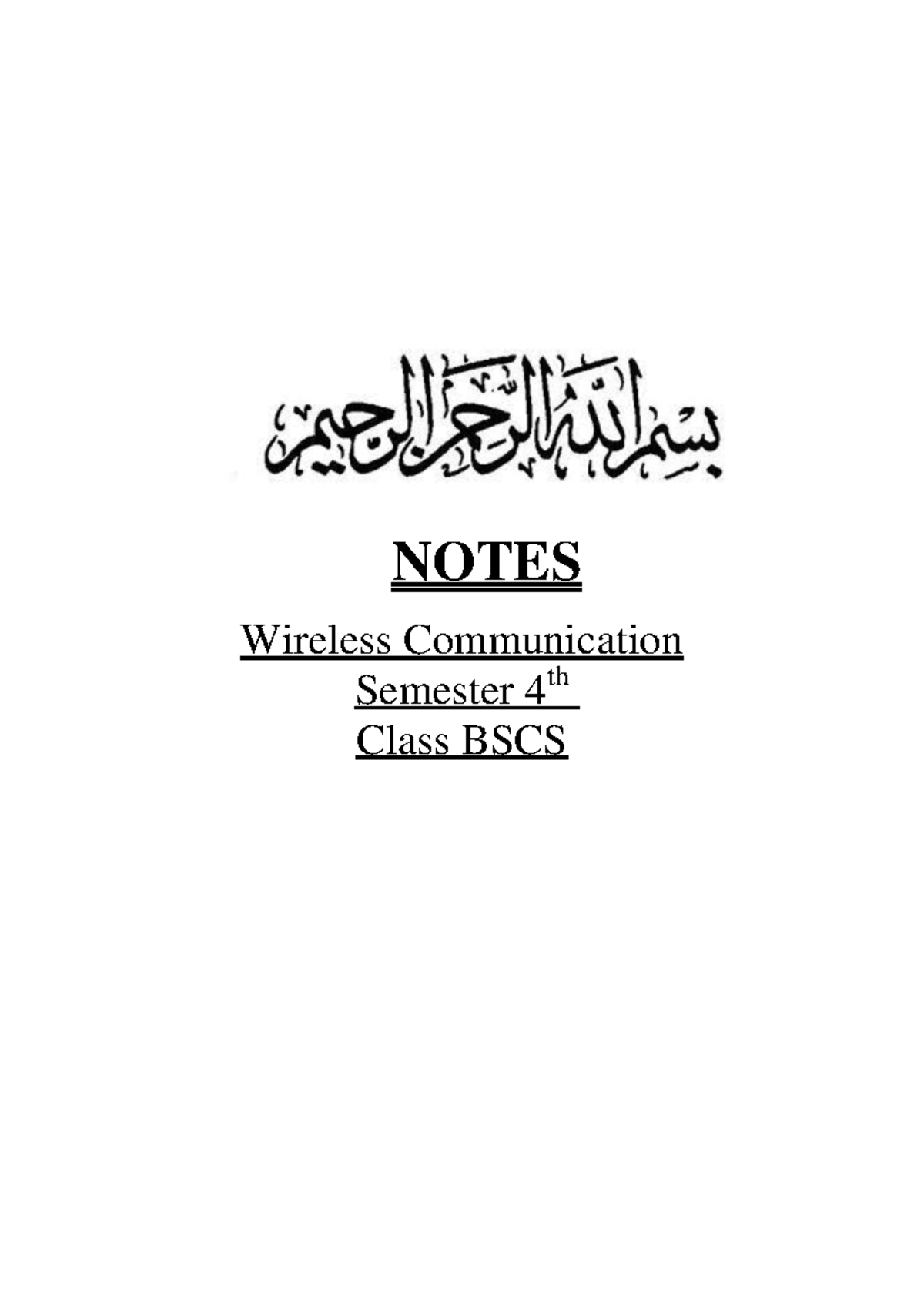 WC notes - Wireless communication refers to the transmission of ...
