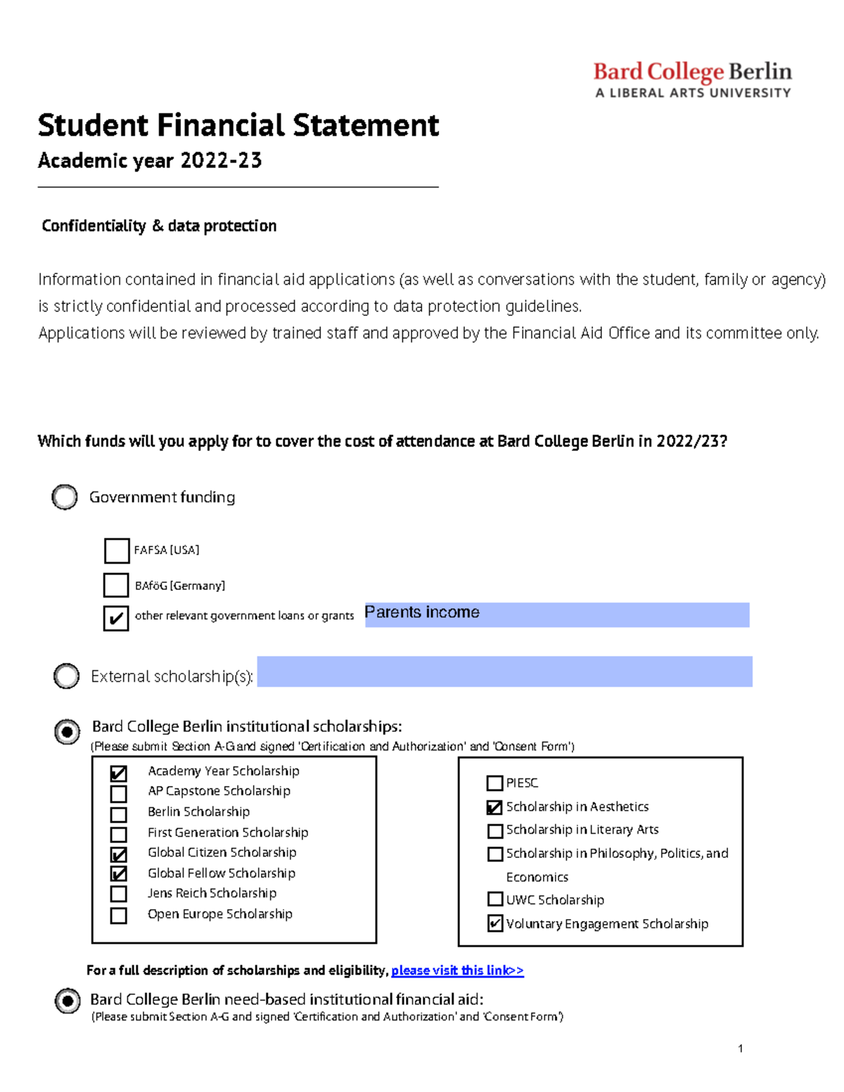 2022-23 BCB Financial Statement new - Student Financial Statement ...