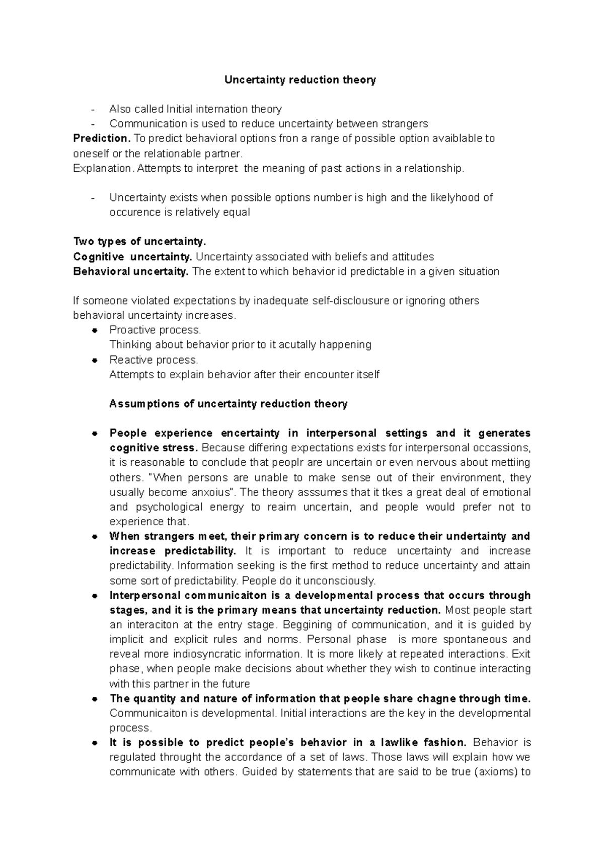 Uncertainty reduction theory - Uncertainty reduction theory Also called ...
