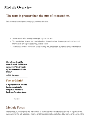 COHS208, Module 9 - Introduction - Introduction In this module we will ...