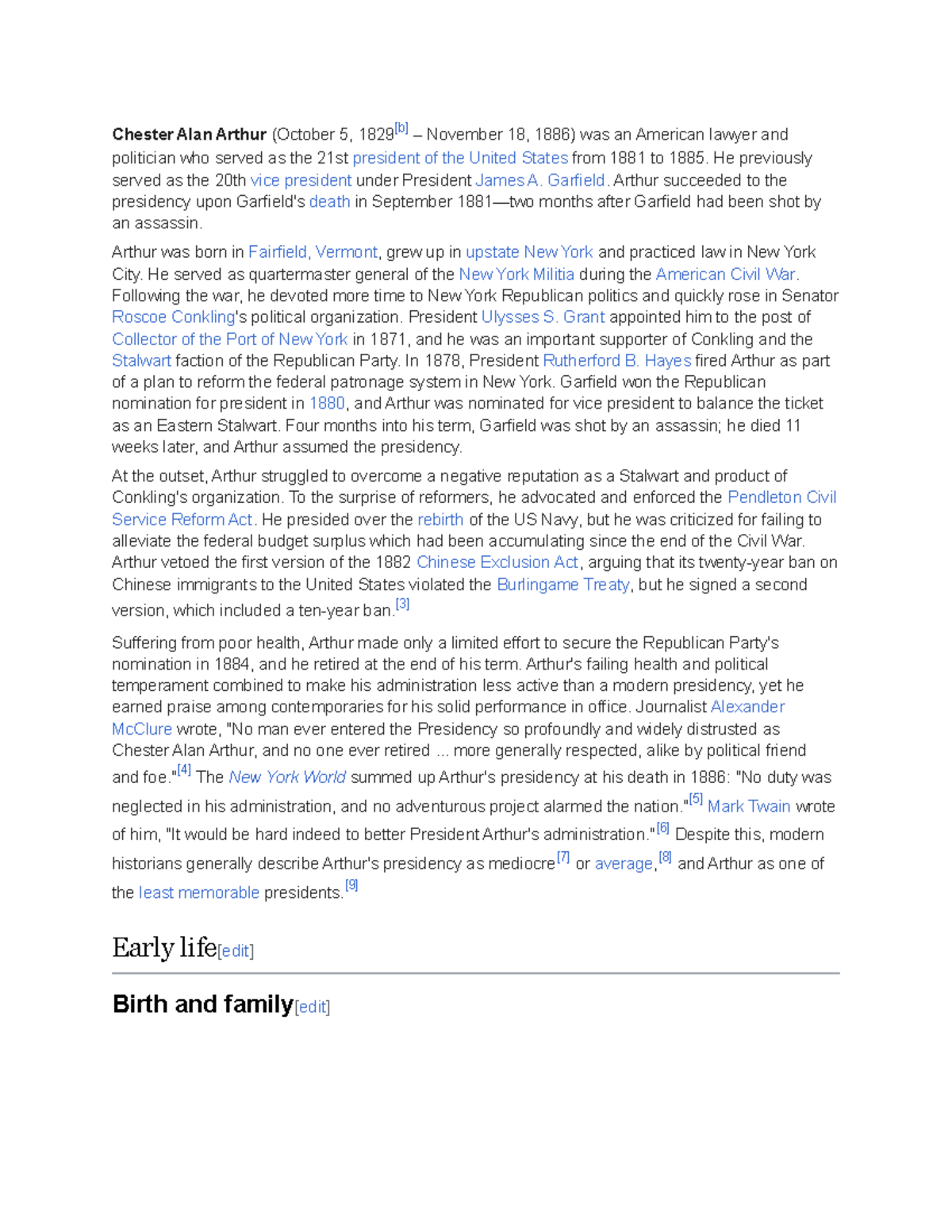 CAA - n/a - Chester Alan Arthur (October 5, 1829[b] – November 18, 1886 ...