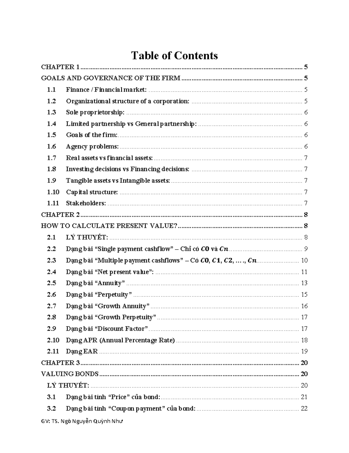 Review-Chapters Financial-Management - Table of Contents CHAPTER GOALS ...