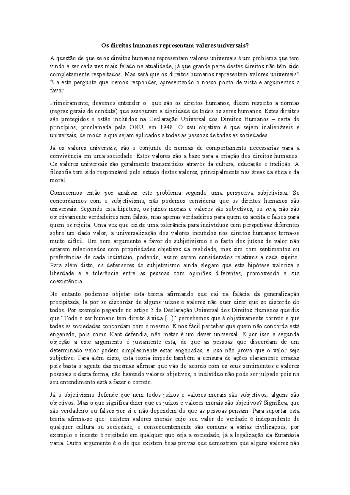 Ensaio Filosófico - Subjetivismo, Objetivismo, Relativismo. - Os ...