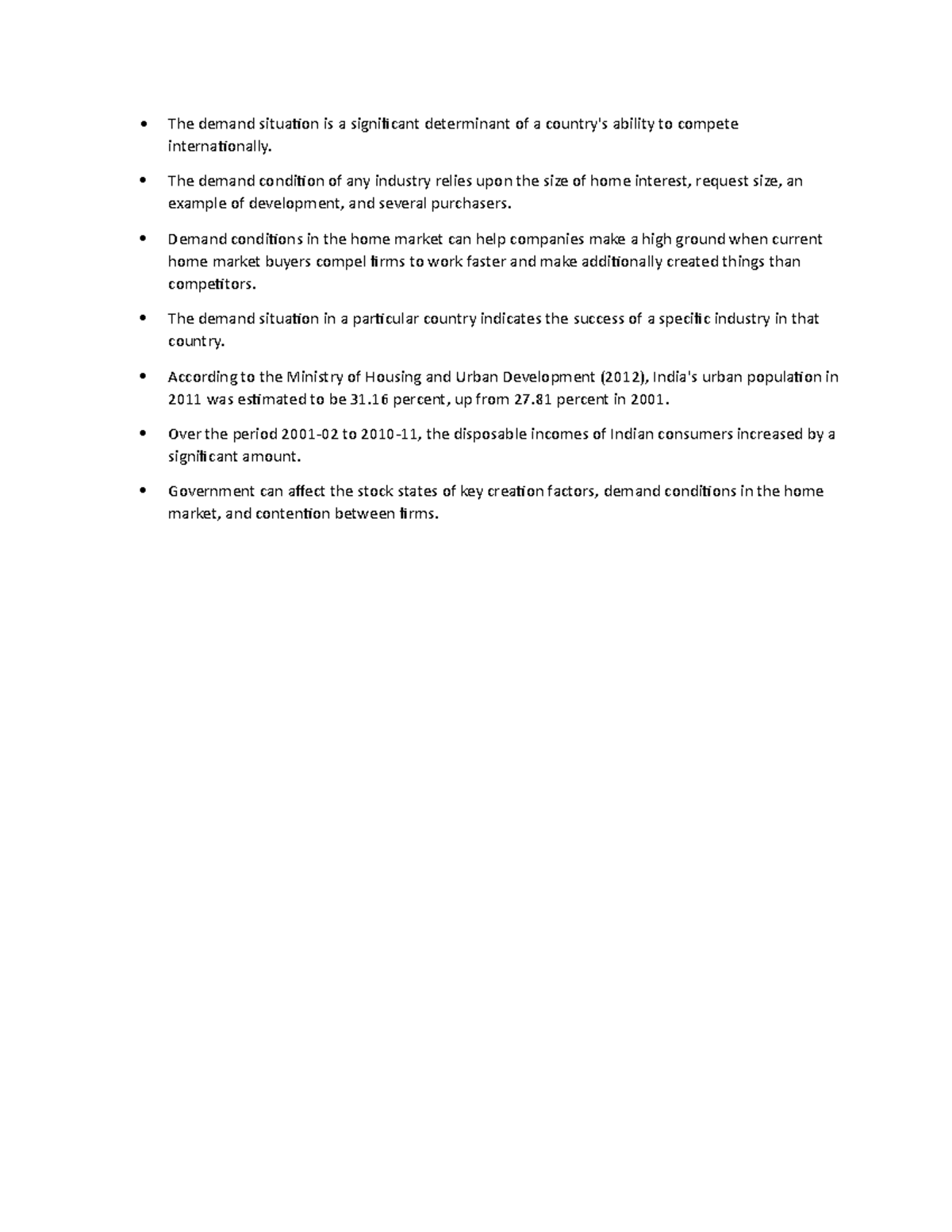 Demand-conditions draft - The demand situation is a significant ...