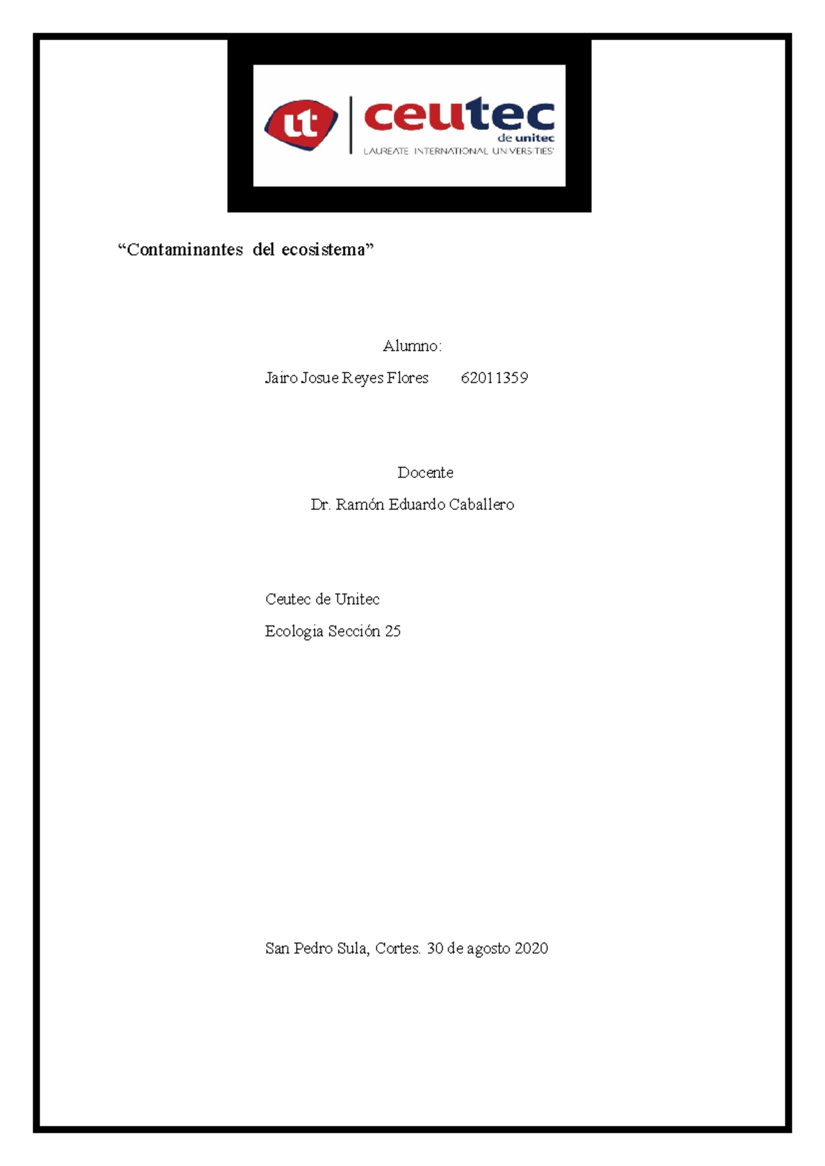 Contaminantesdel Ecosistema 62011 359 - “Contaminantes del ecosistema ...