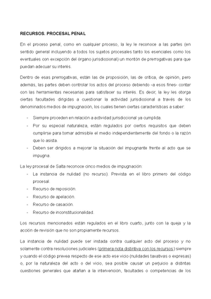 Resumen procesal - Oi snsnNs - Excarcelación y exención de prisión ...