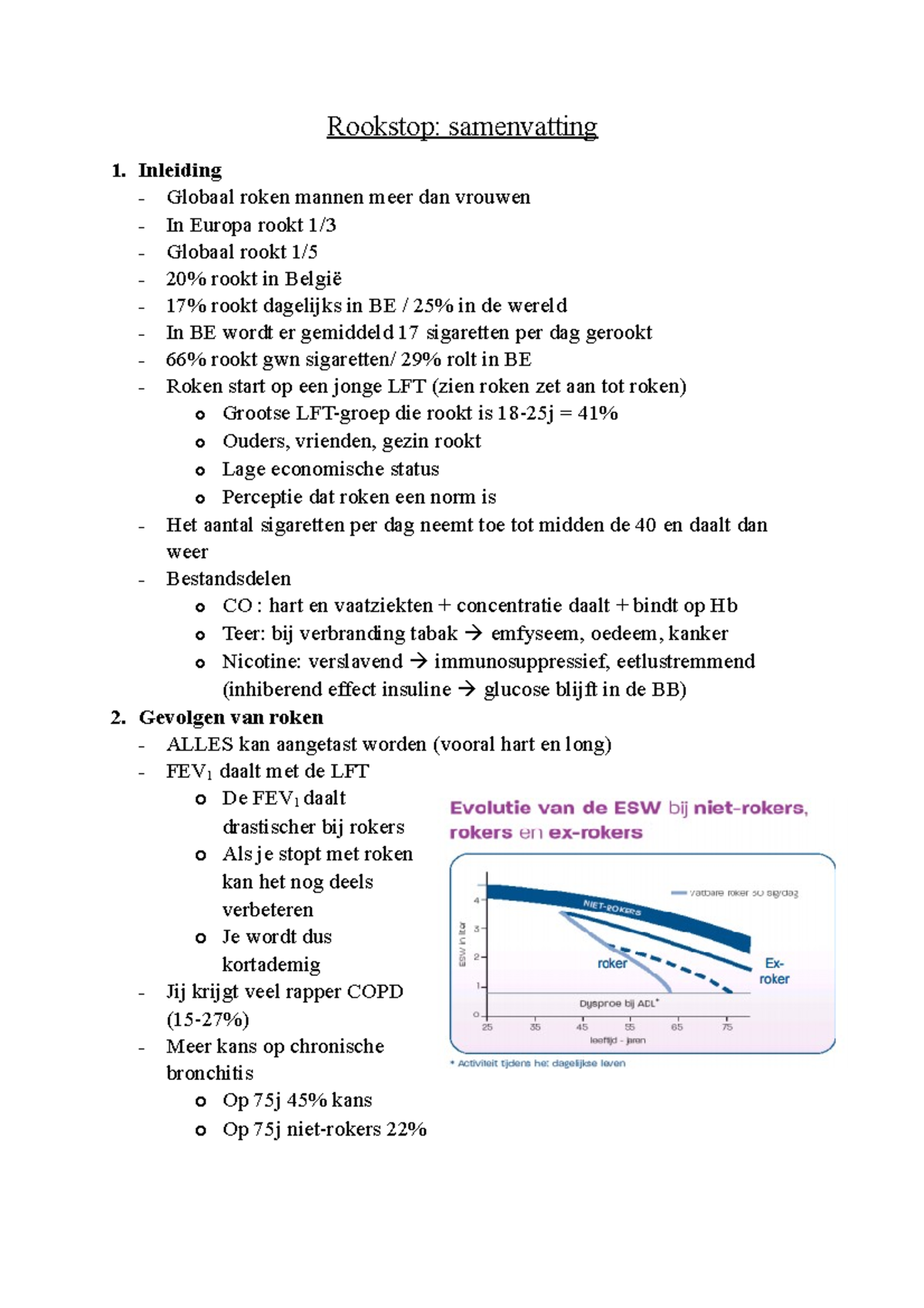 Rookstop samenvatting - Inleiding Globaal roken mannen meer dan vrouwen ...