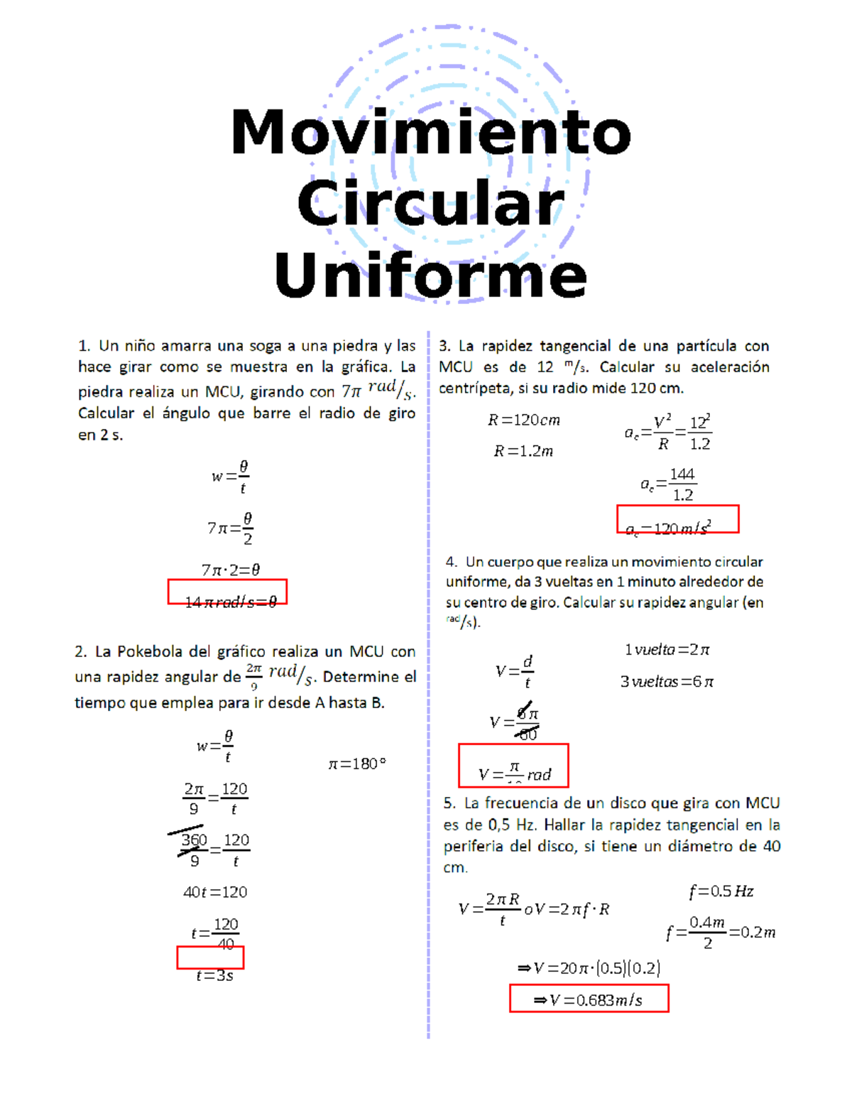 MCU- Movimiento Circular Uniforme - Comunicacion - Movimiento Circular ...