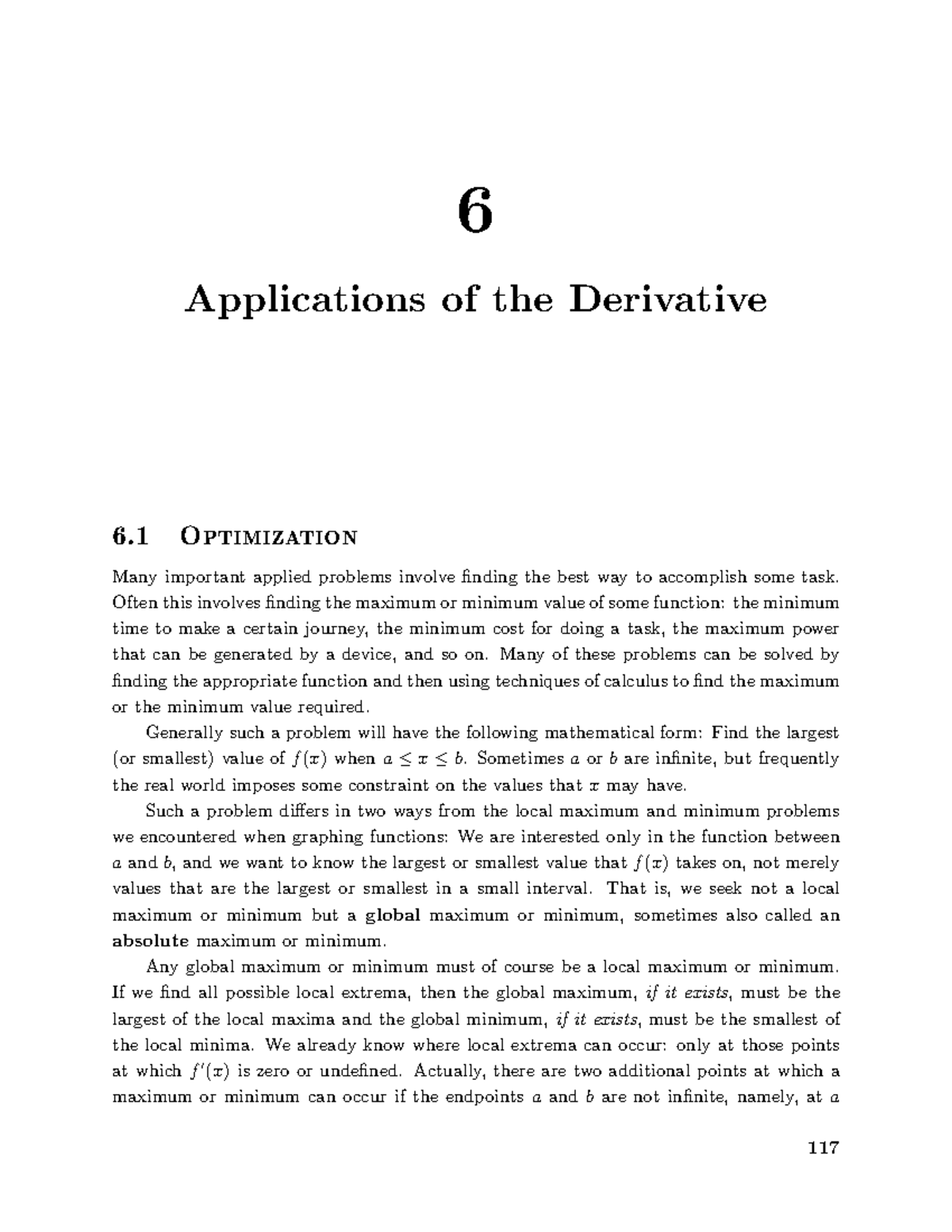 Calculus 06 Applications of the Derivative - 6 Applications of the ...
