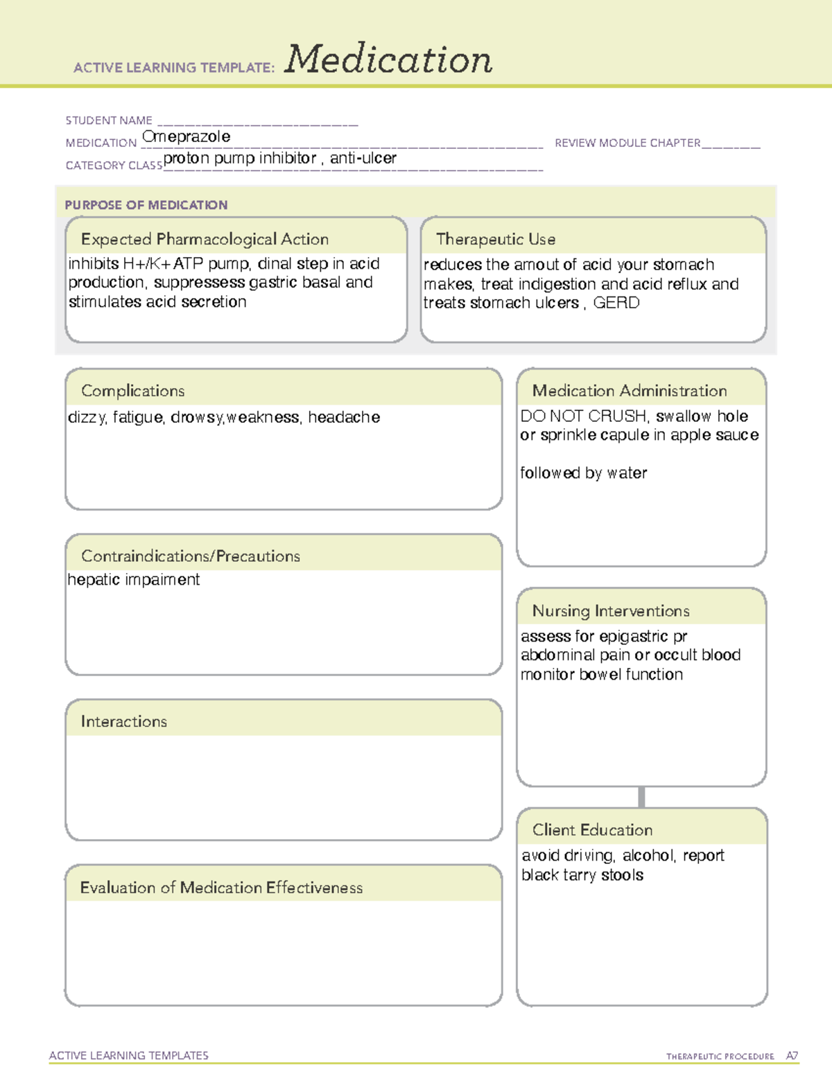 Omeprazole ati pdf - ati template - ACTIVE LEARNING TEMPLATES ...