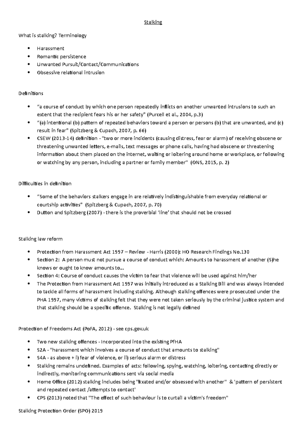 Stalking - Stalking What is stalking? Terminology Harassment Romantic ...