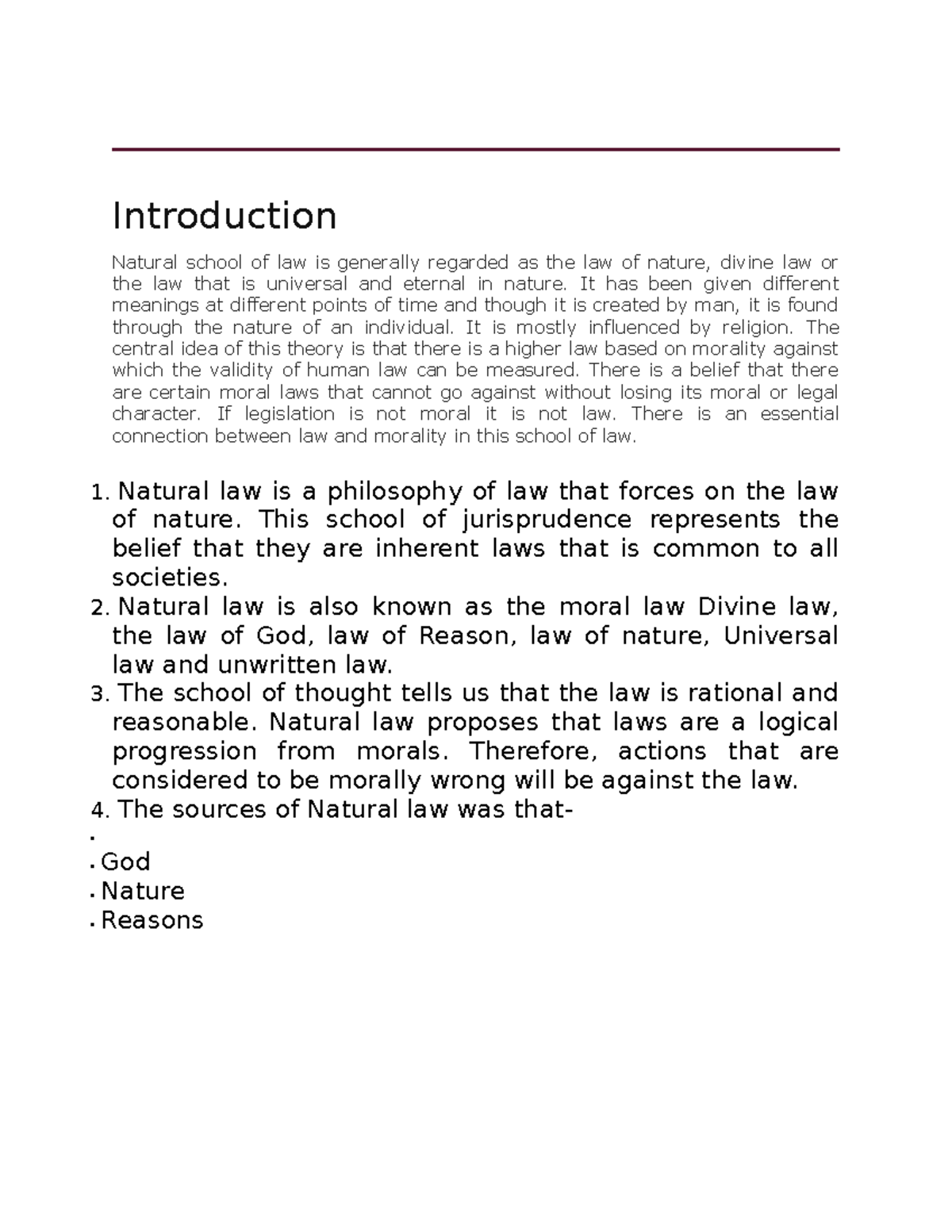 Jurisprudence naturalism - Introduction Natural school of law is ...