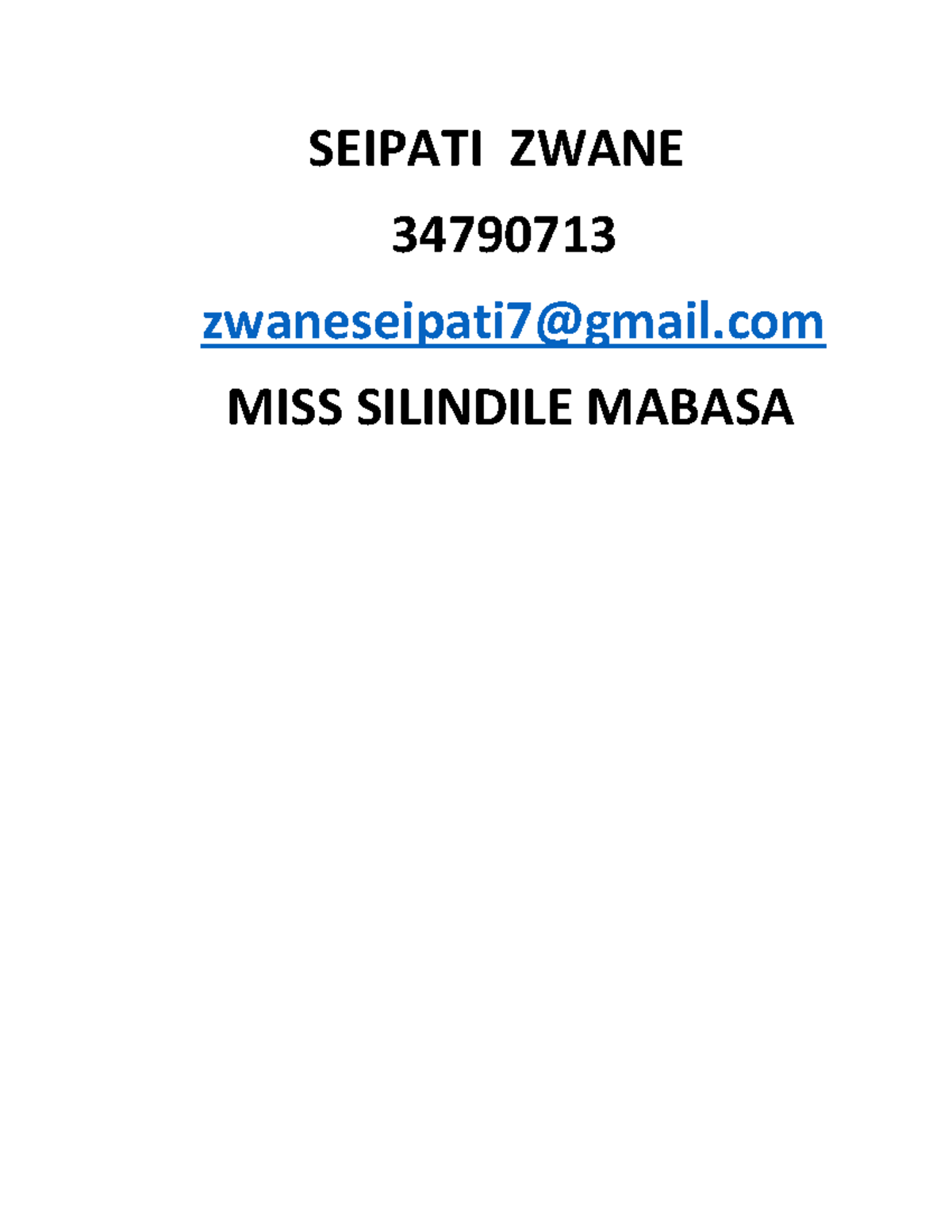 EDTC 111 Assignment 1 Seipati Zwane - ####### SEIPATI ZWANE ...