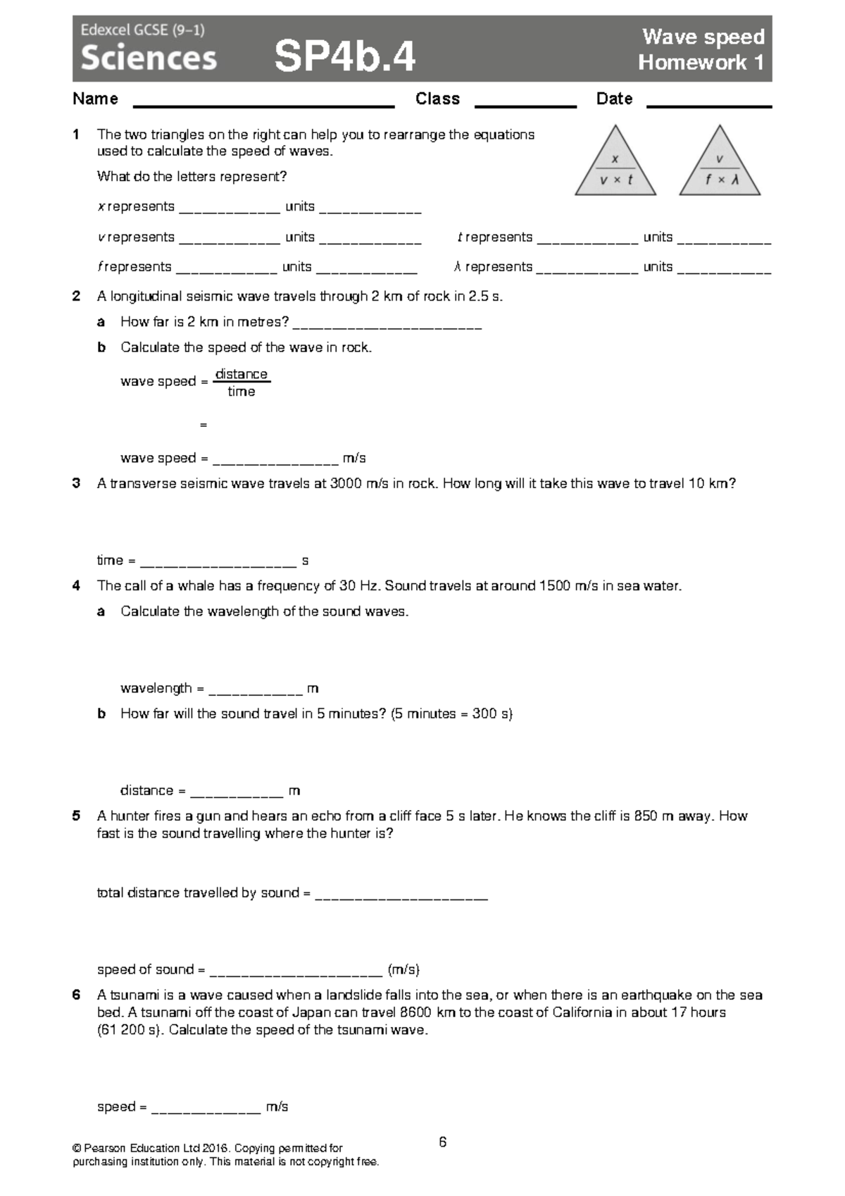 4 edgcse aap sp4b homework 1 (homework) - SP4b. © Pearson Education Ltd ...