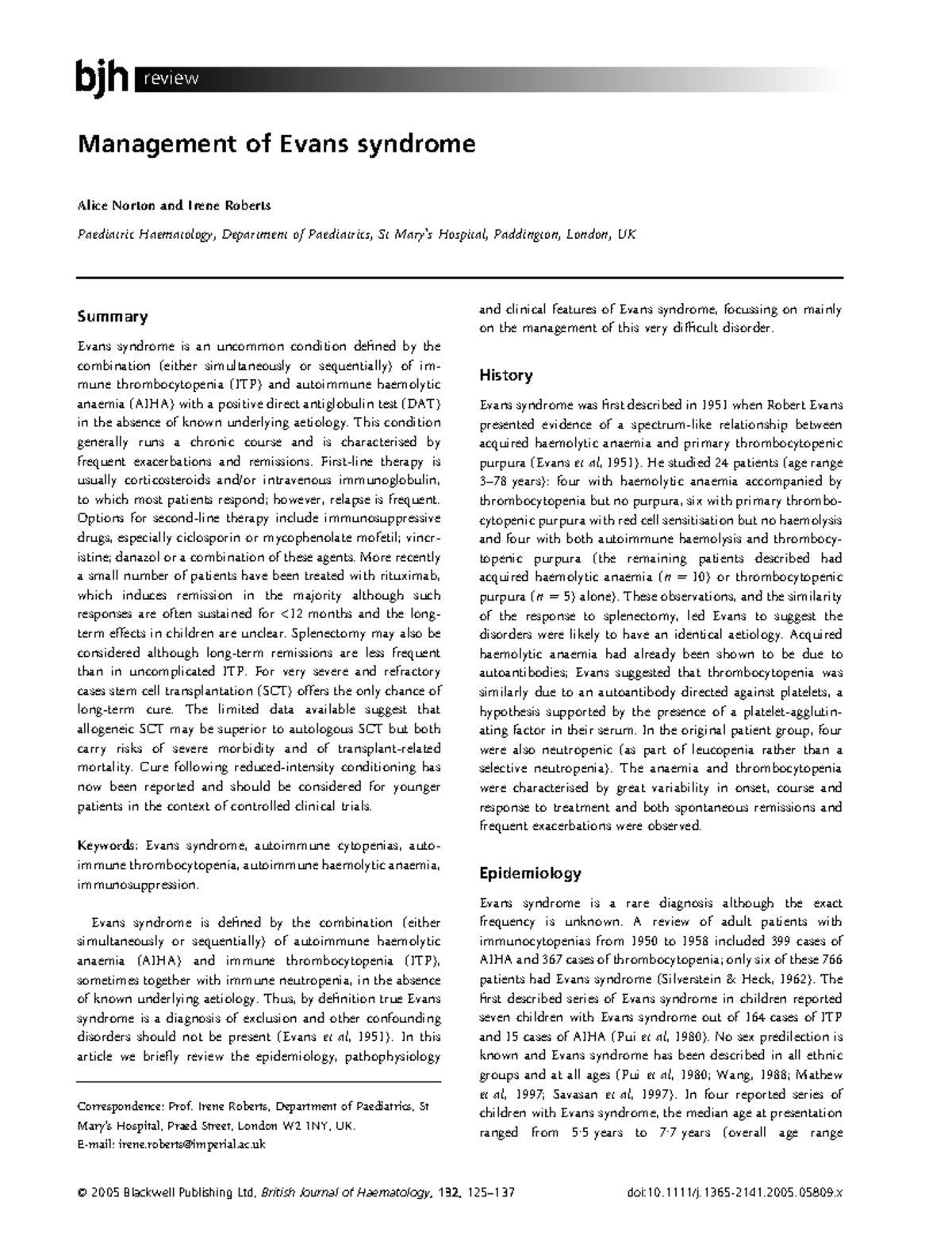 Evans-syndrome-management - Management of Evans syndrome Alice Norton ...