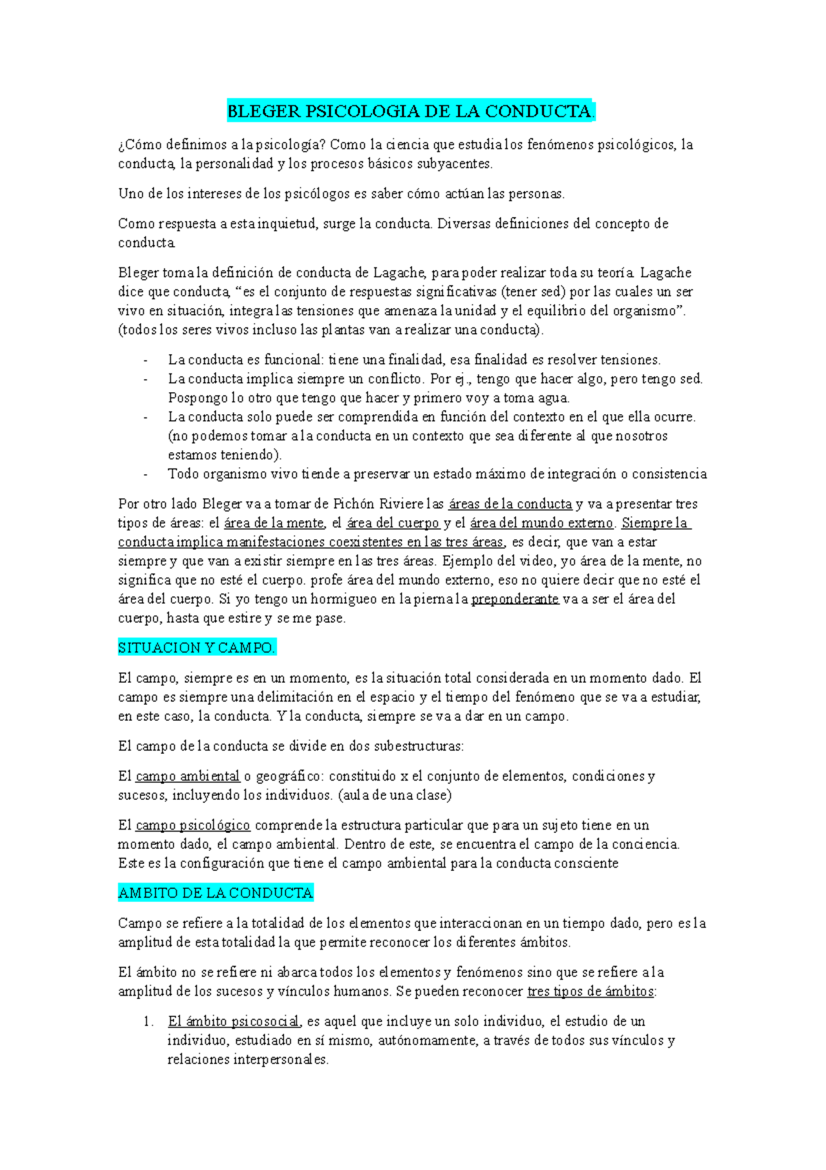 Bleger Psicología de la Conducta - BLEGER PSICOLOGIA DE LA CONDUCTA ...