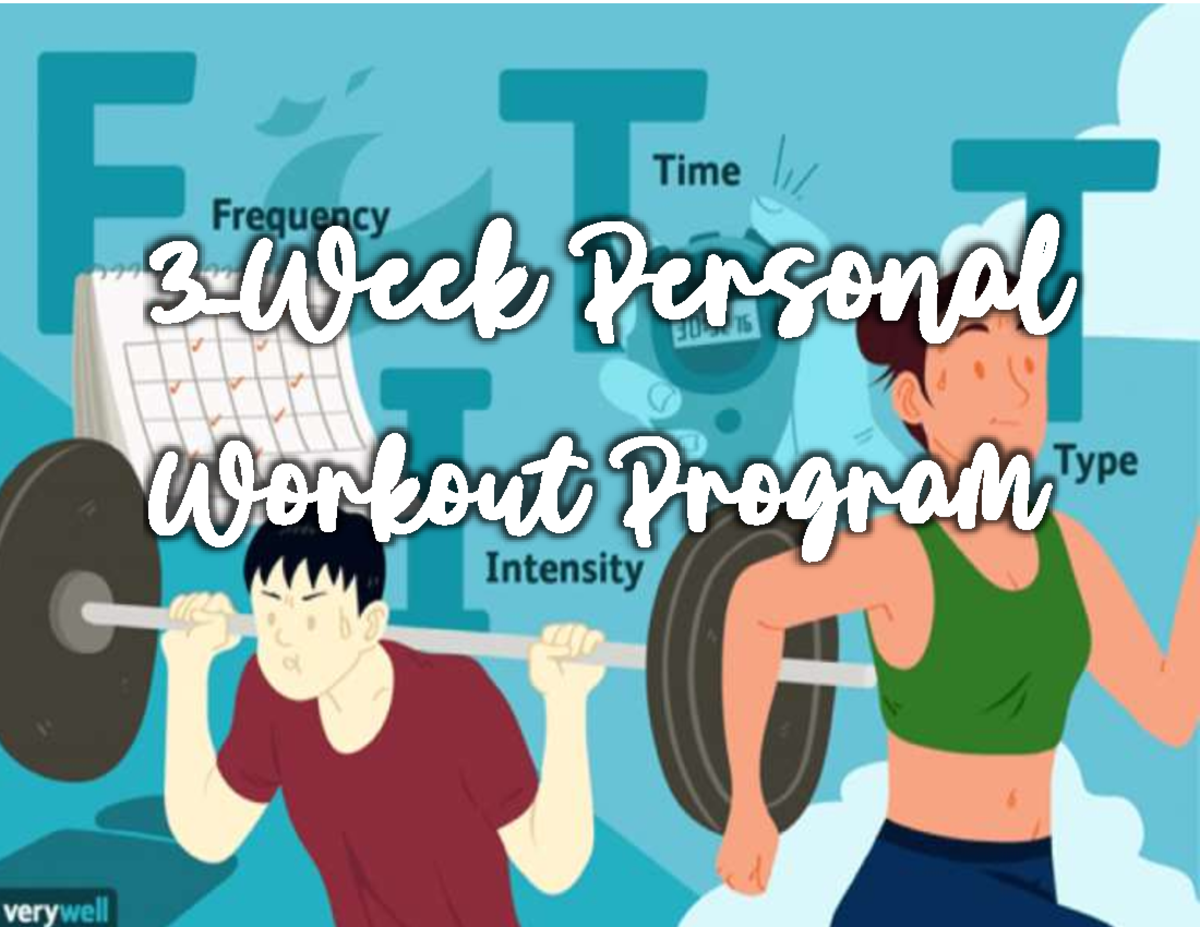 3 week workout plan - 3 - Week Personal Workout Program Warm-Up Dynamic ...