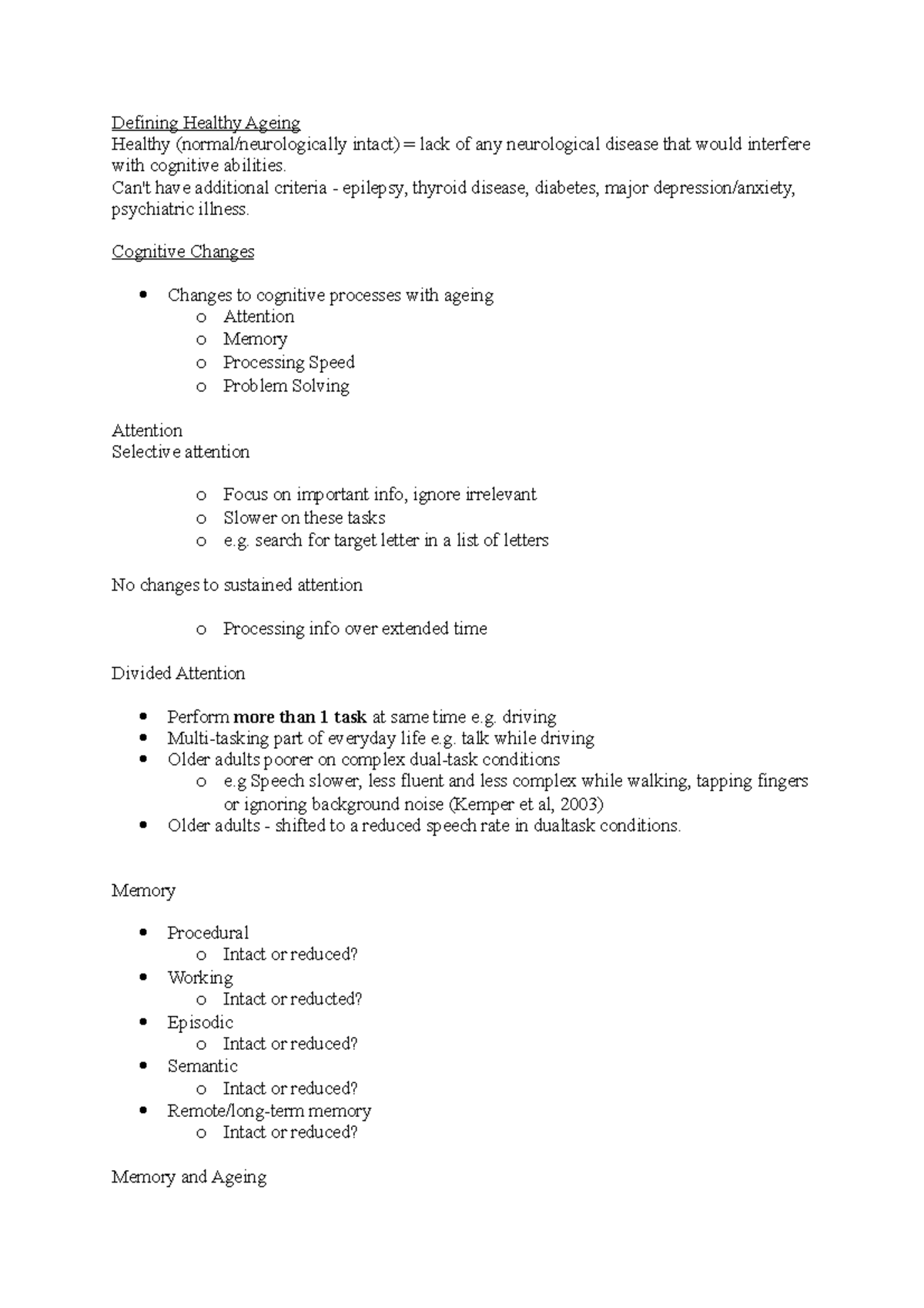 Language and Aging - Defining Healthy Ageing Healthy (normal ...