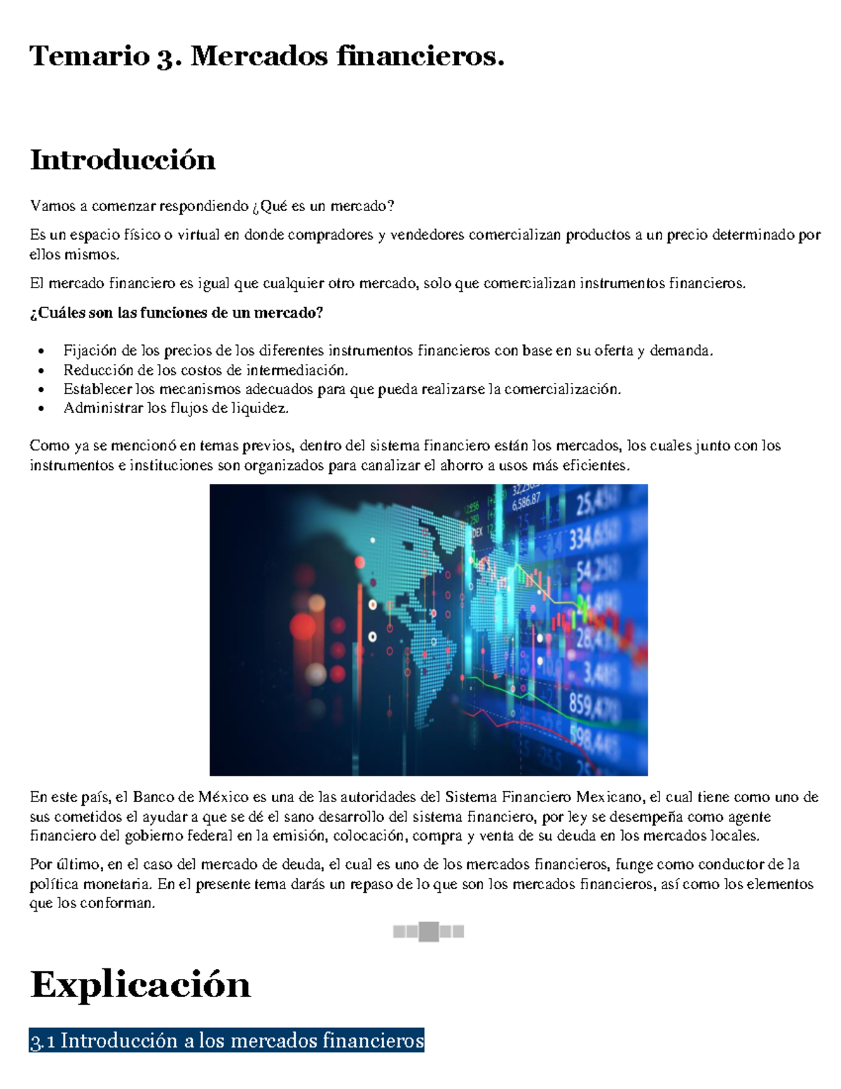 Temario 3 - Temario 3. Mercados financieros. Introducción Vamos a ...