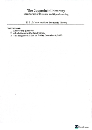 Copperbelt University - The Copperbelt University - Studocu