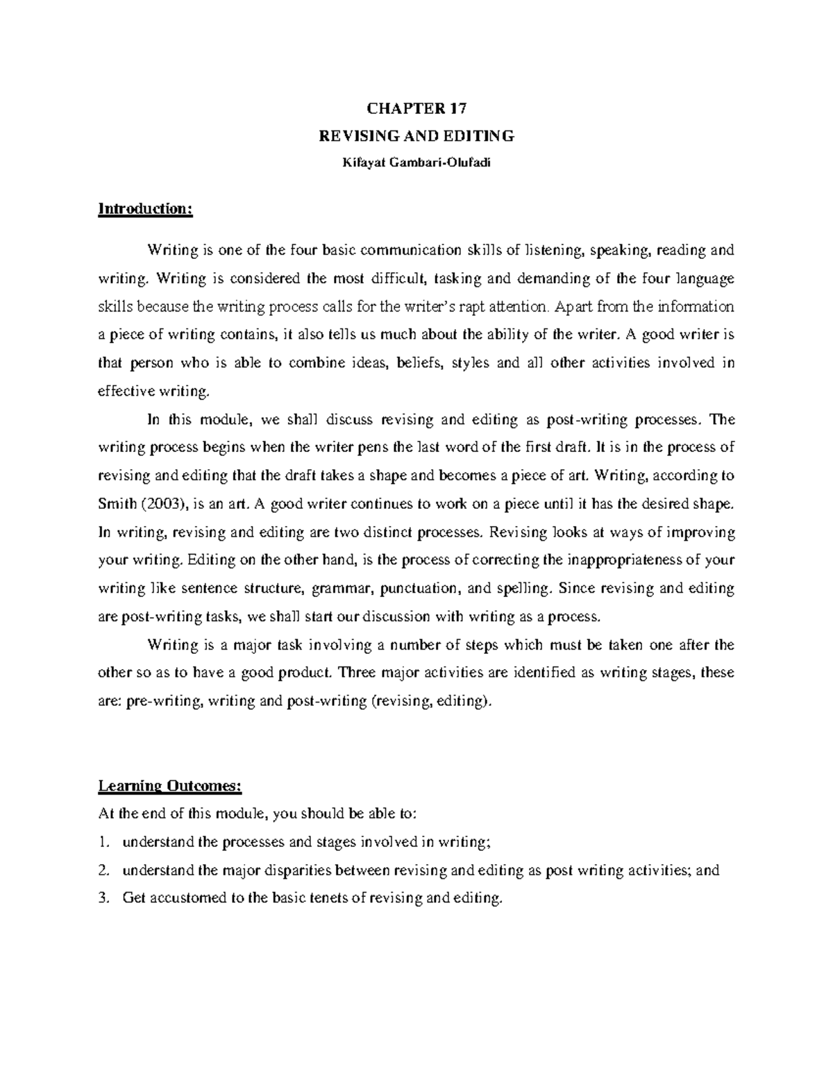 Chapter 17 - Lecture on revolution - CHAPTER 17 REVISING AND EDITING ...