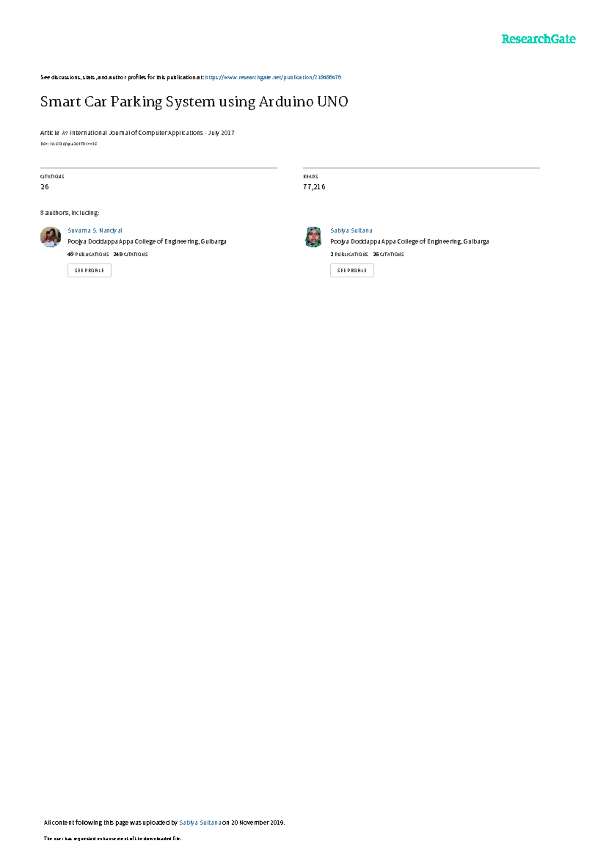 Smart Car Parking System using Arduino UNO - See discussions, stats ...