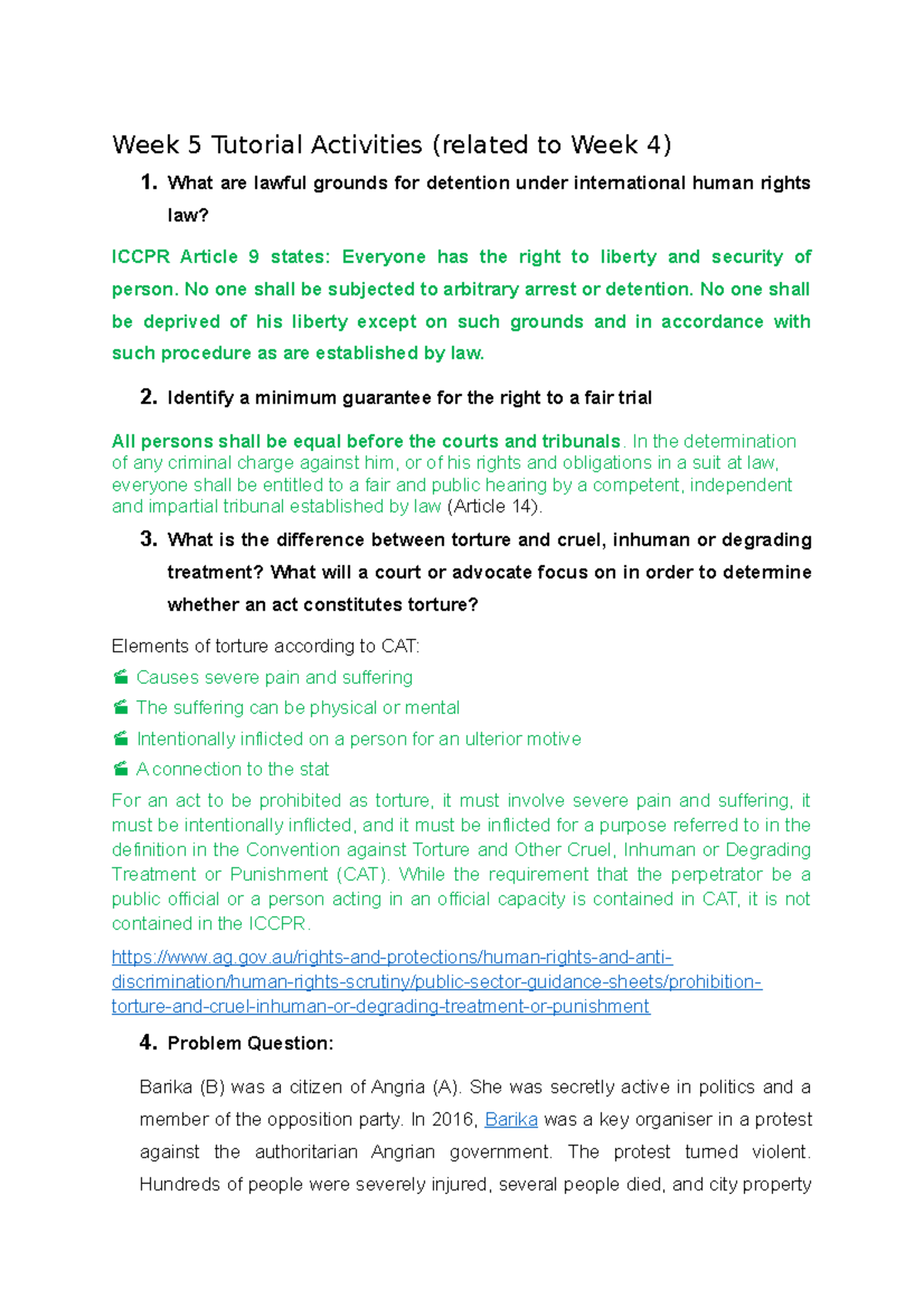 Week 5 Tutorial Activities - Week 5 Tutorial Activities (related to Week 4) 1. What are lawful ...