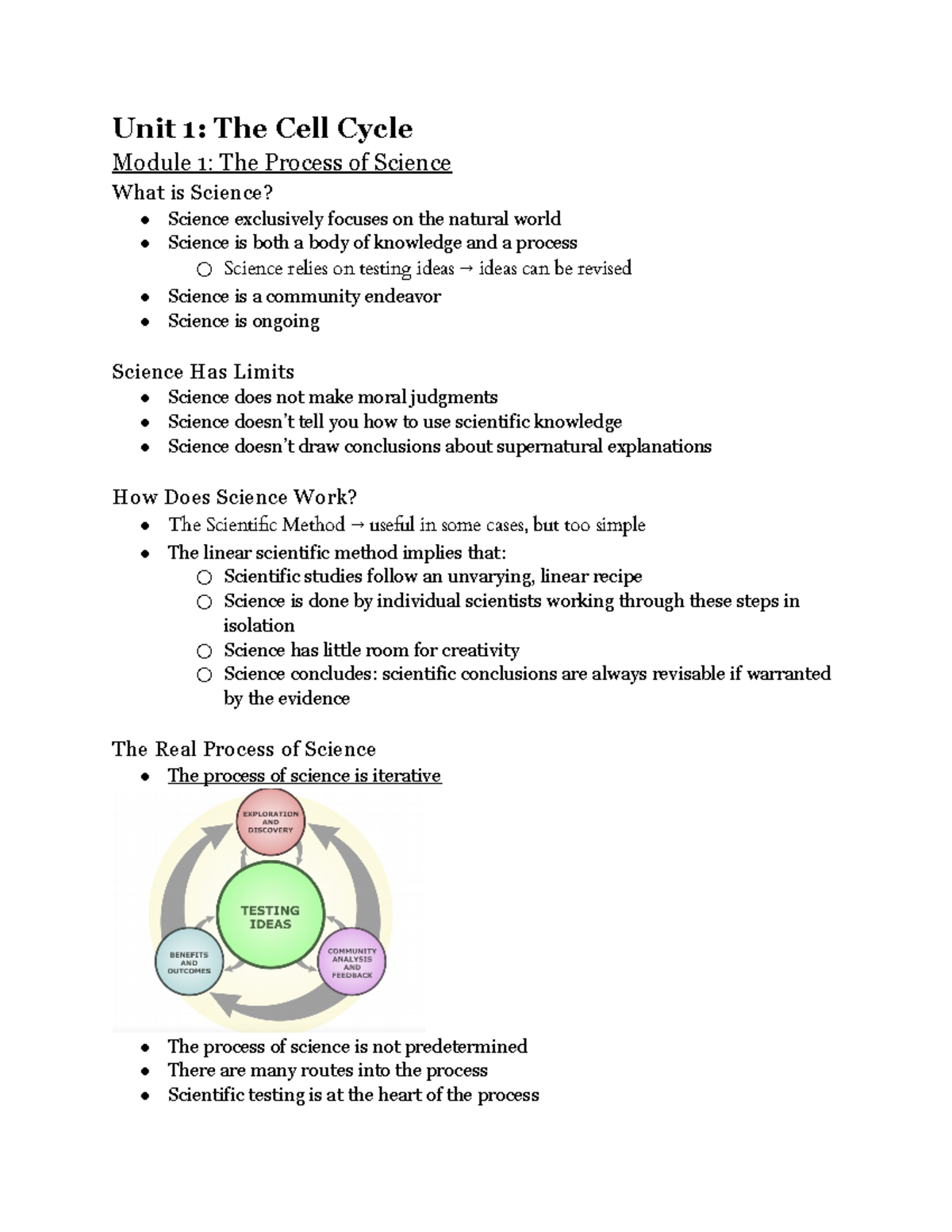 BIOL-1403-002 Notes from Reading - Unit 1: The Cell Cycle Module 1: The ...