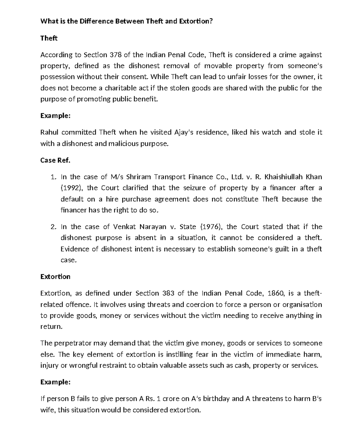 Difference Between Theft and Extortion - What is the Difference Between ...