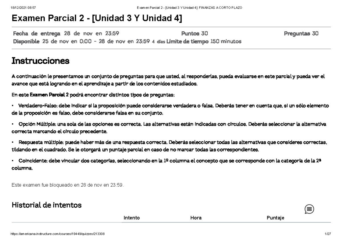 Examen Parcial 2 - universidad americana paraguay - Examen Parcial 2 ...