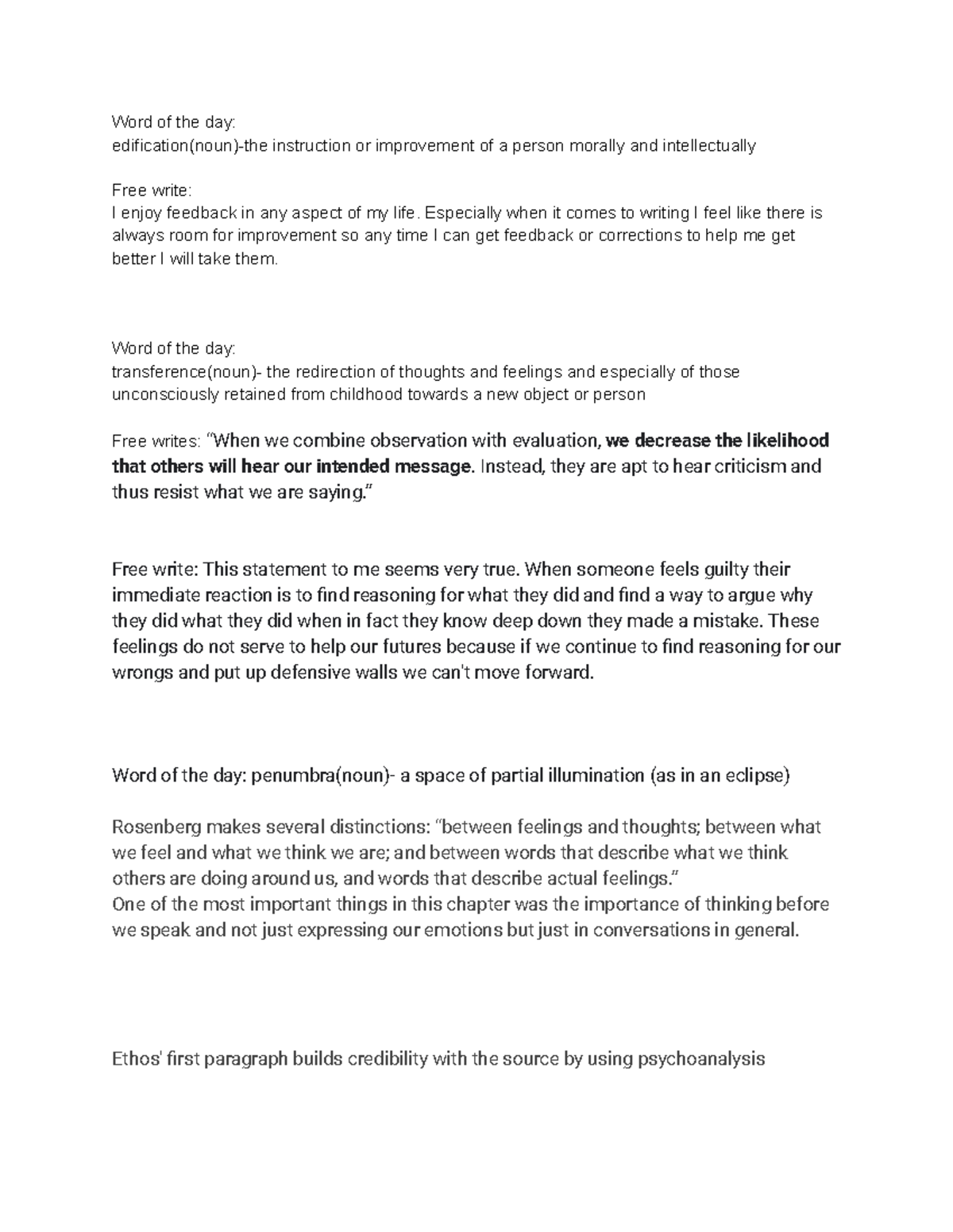 English-114 - course notes - Word of the day: edification(noun)-the ...