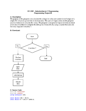 ECE 2305 programming project 03 - ECE 2305 – Introduction to C Programming Programming Project ...