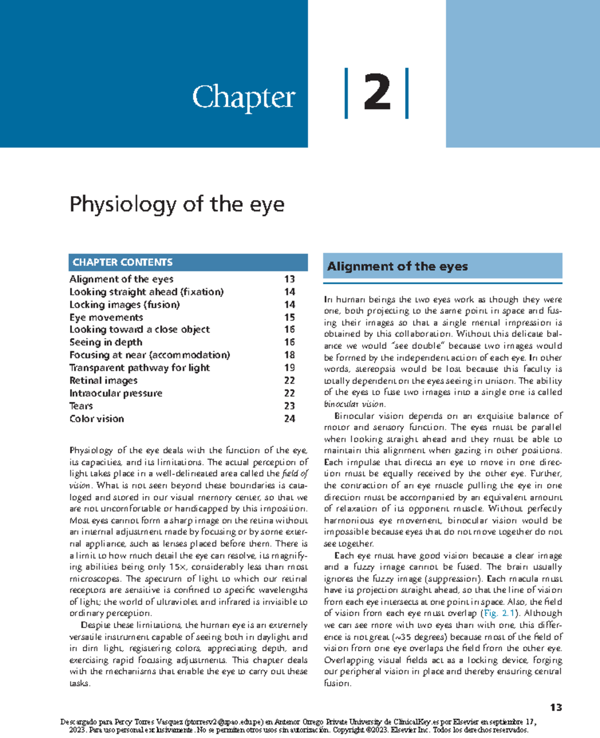 4AR - Sistema Visual Fisio - 13 Chapter | 2 | Alignment of the eyes In ...