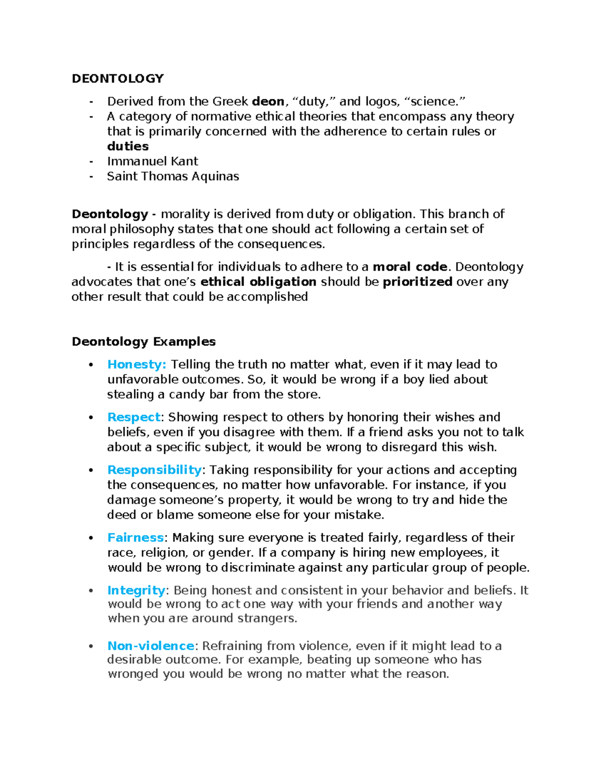 Deontology - DEONTOLOGY Derived from the Greek deon, “duty,” and logos ...