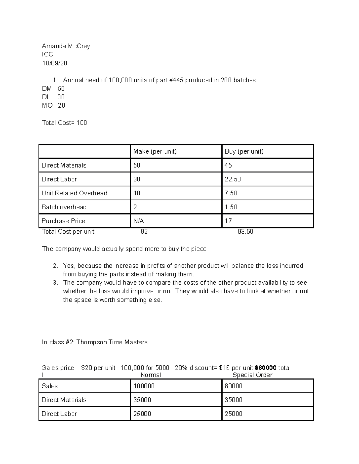 Chapter 12 ICC - Assignments - Amanda McCray ICC 10/09/ 1. Annual need ...