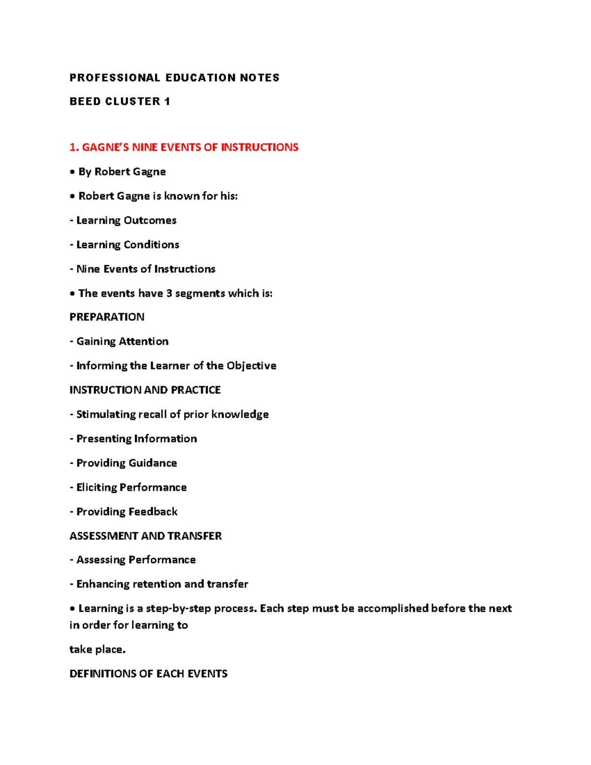 Professional Education Notes - BEED Cluster 1 - PROFESSIONAL EDUCATION ...