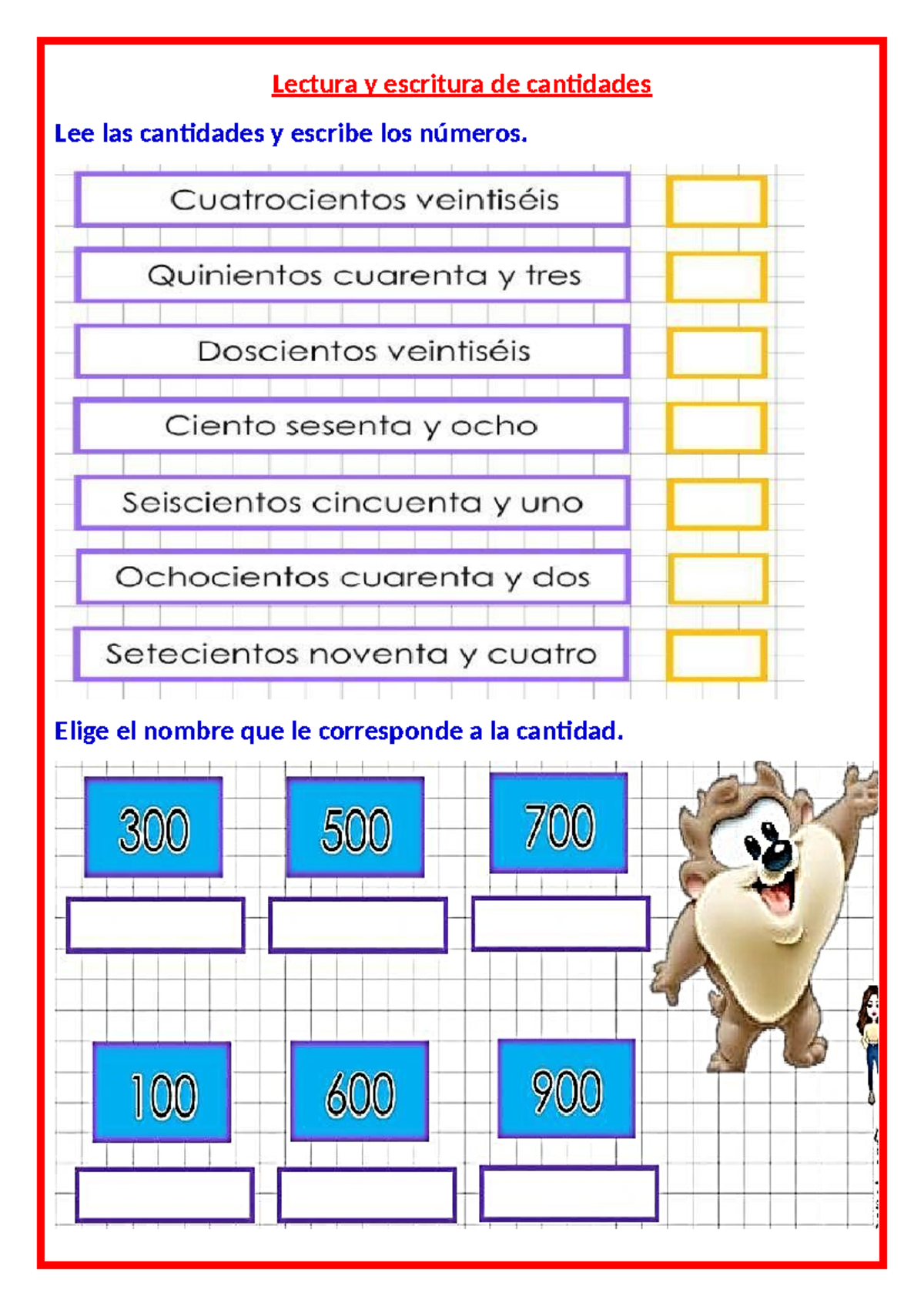 Ficha Escritura De Numeros Experiencia De Aprendizaje Lectura Y