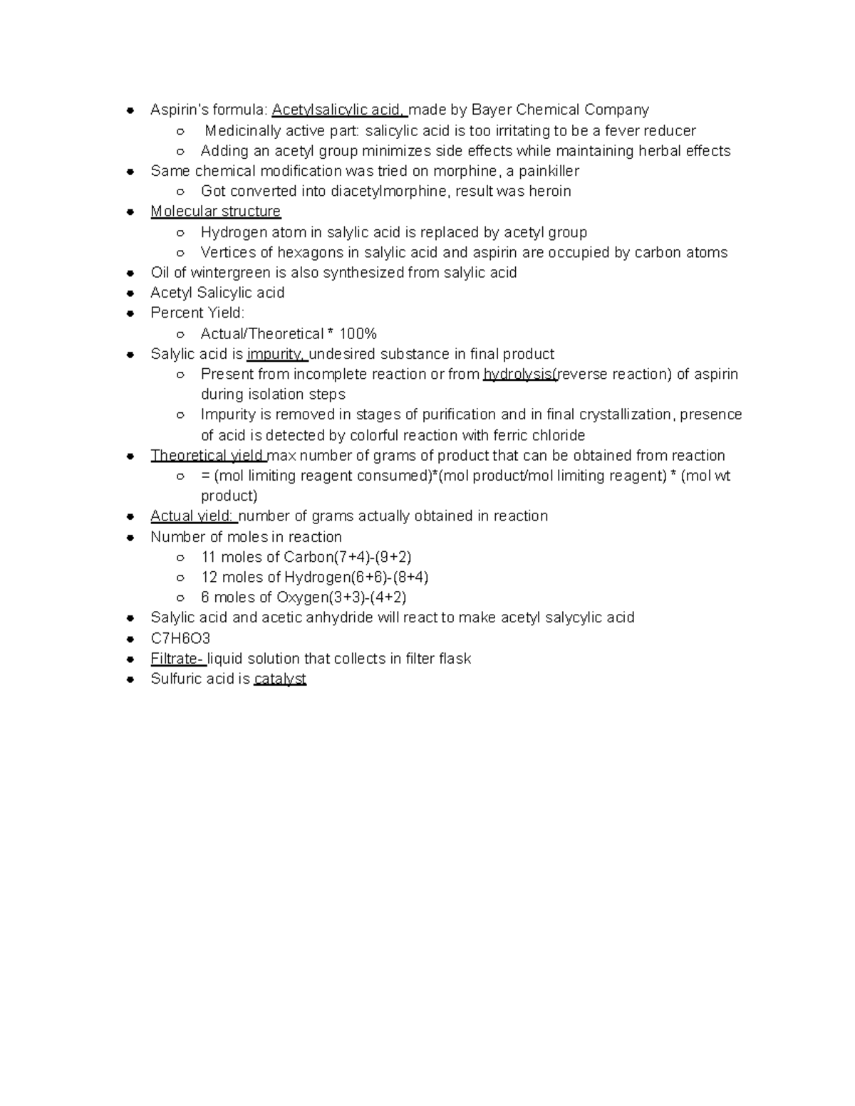 Synthesis Of Aspirin - Aspirin’s formula: Acetylsalicylic acid, made by ...