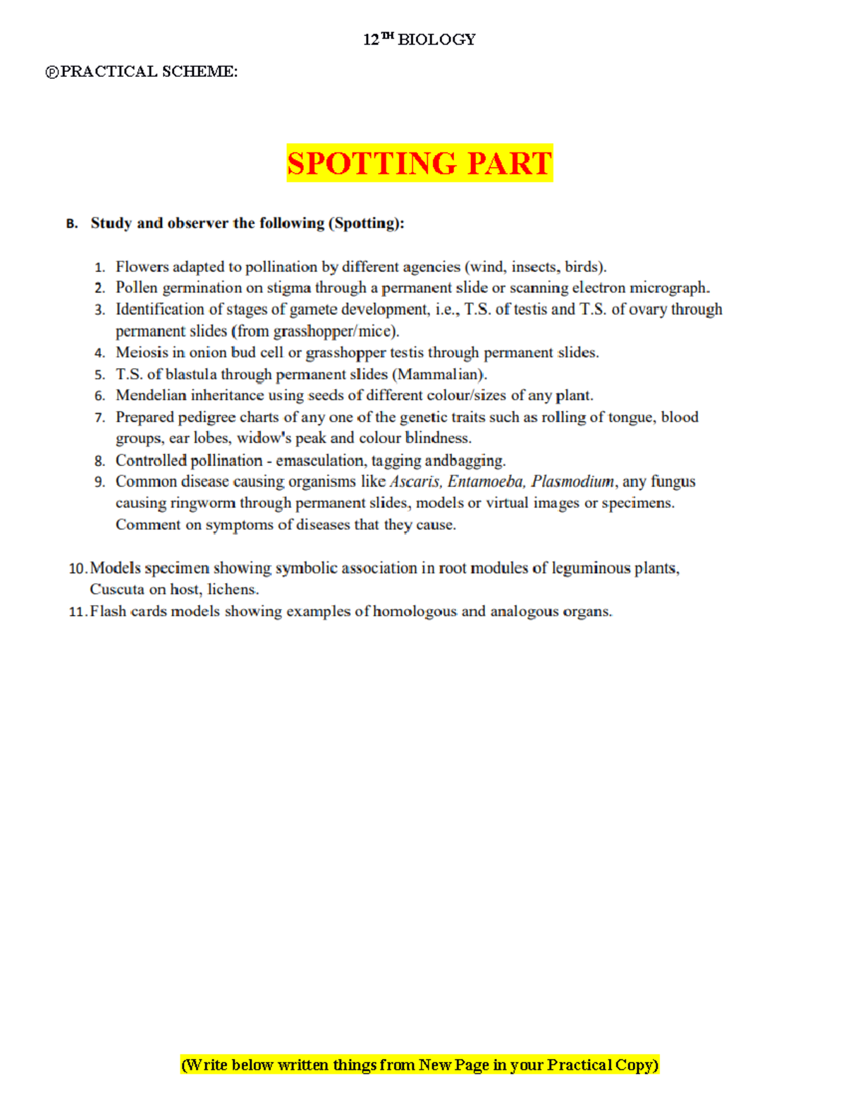 12th Specimen Practical Bio 2023 - 12 TH BIOLOGY PRACTICAL SCHEME ...