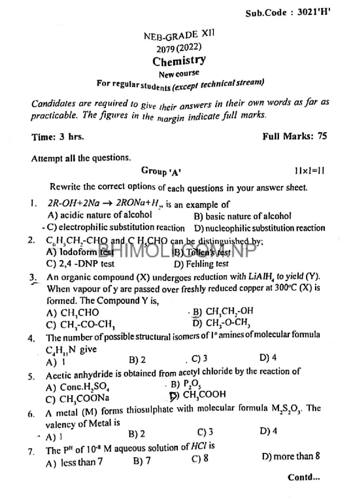 Model question chemistry class 12 1-1 - Programming With Python - Studocu