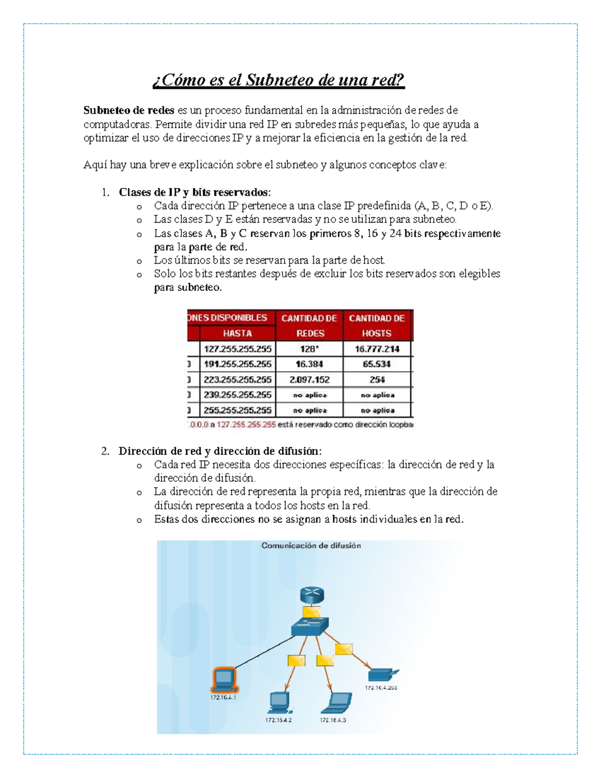 Trabajo DE Investigaciòn - ¿Cómo es el Subneteo de una red? Subneteo de ...
