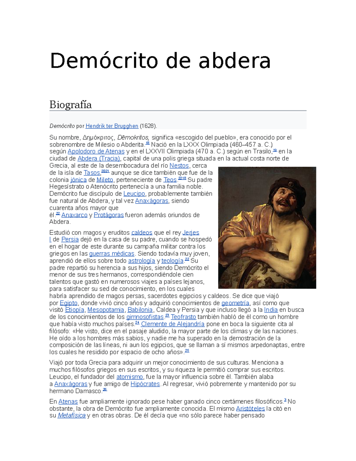 Biografia de fisicos uwus - Demócrito de abdera Biografía Demócrito por ...