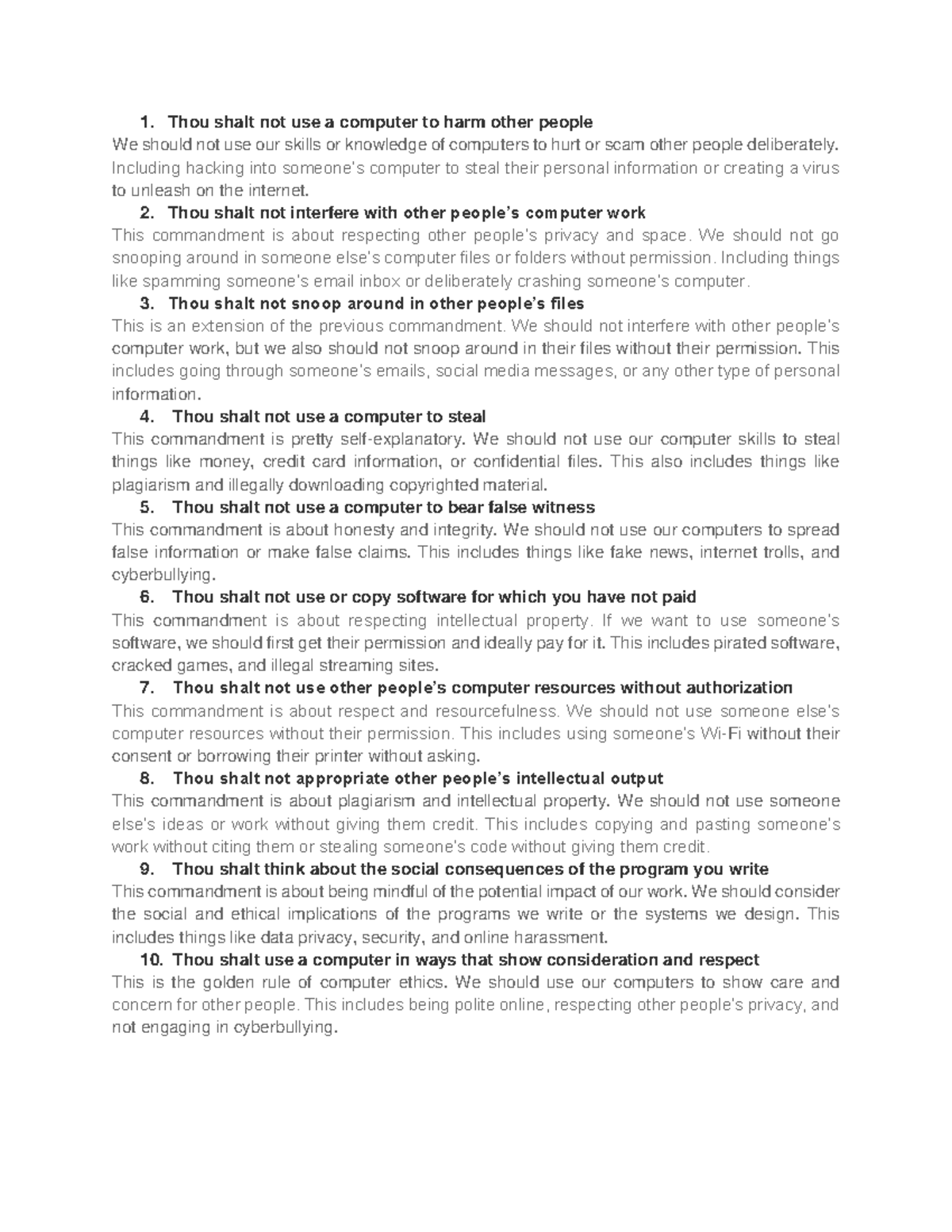 Activitiy#3 SP2 - ACTIVITY SP2 - Thou shalt not use a computer to harm ...