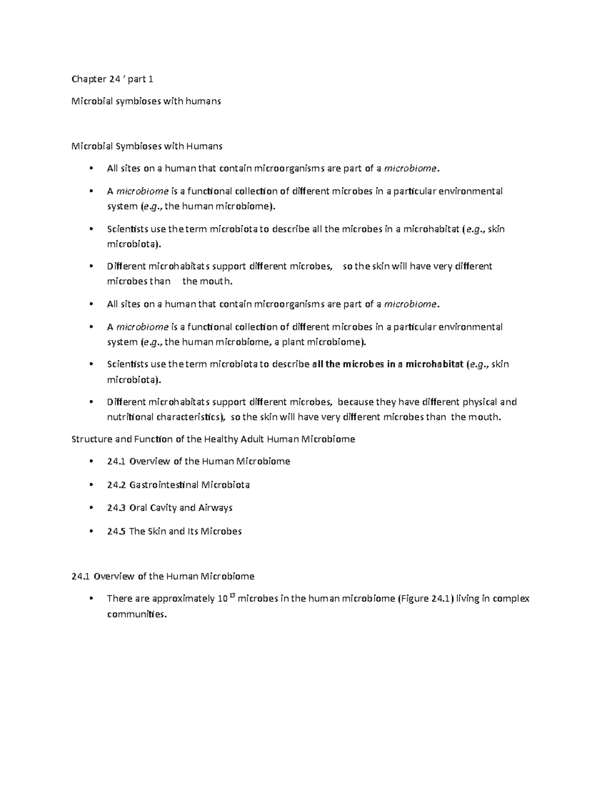 Chapter 24 part 1 - lecture notes - Chapter 24 ‘ part 1 Microbial ...