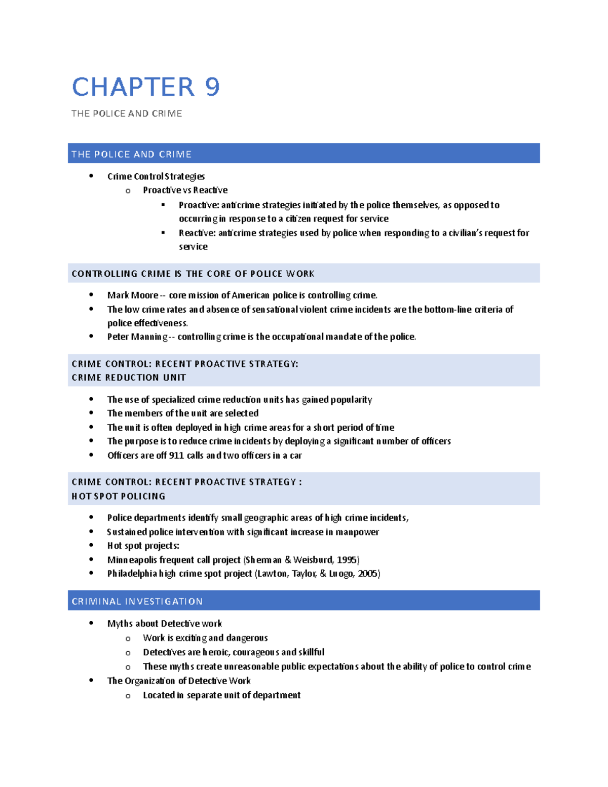 Chapter 9 The Police and Crime - CHAPTER 9 THE POLICE AND CRIME THE ...